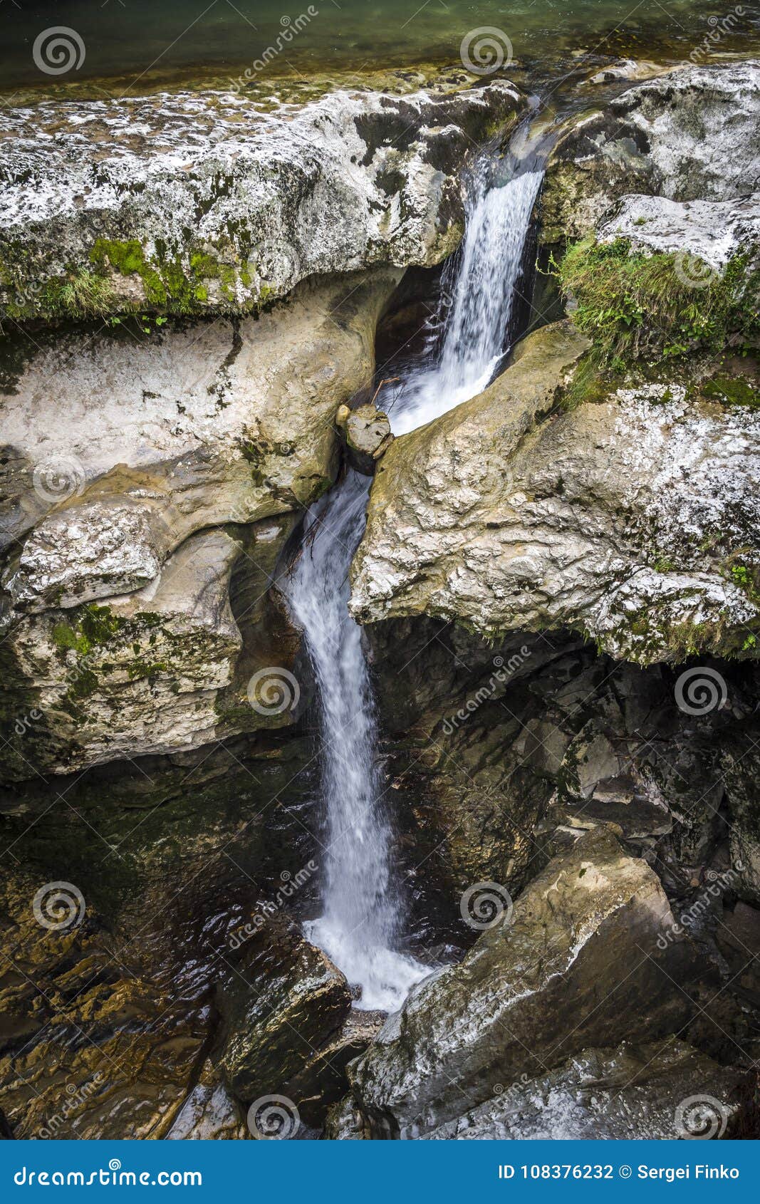 Beautiful small waterfall stock photo. Image of peaceful - 108376232