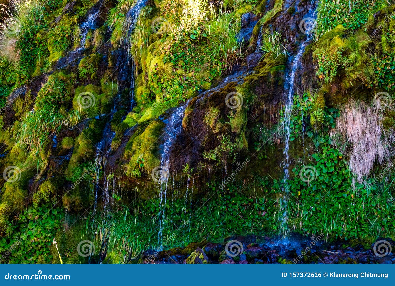 Beautiful Small Waterfalls from High Mountain Stock Photo - Image of ...