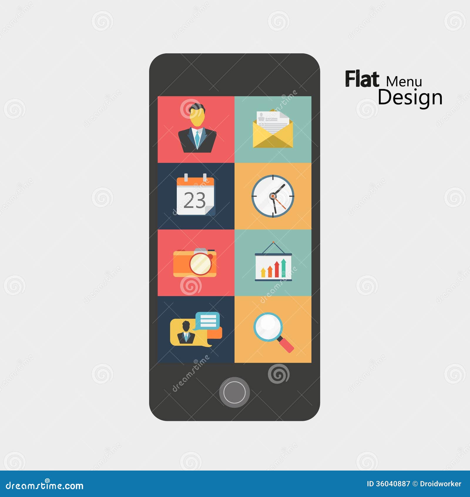 Beautiful Smartphone and Tablet Flat Icon Design Stock Vector ...