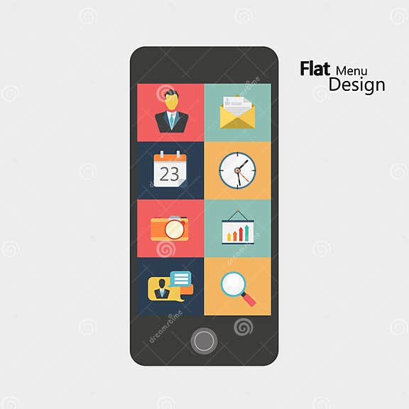 Beautiful Smartphone and Tablet Flat Icon Design Stock Vector ...