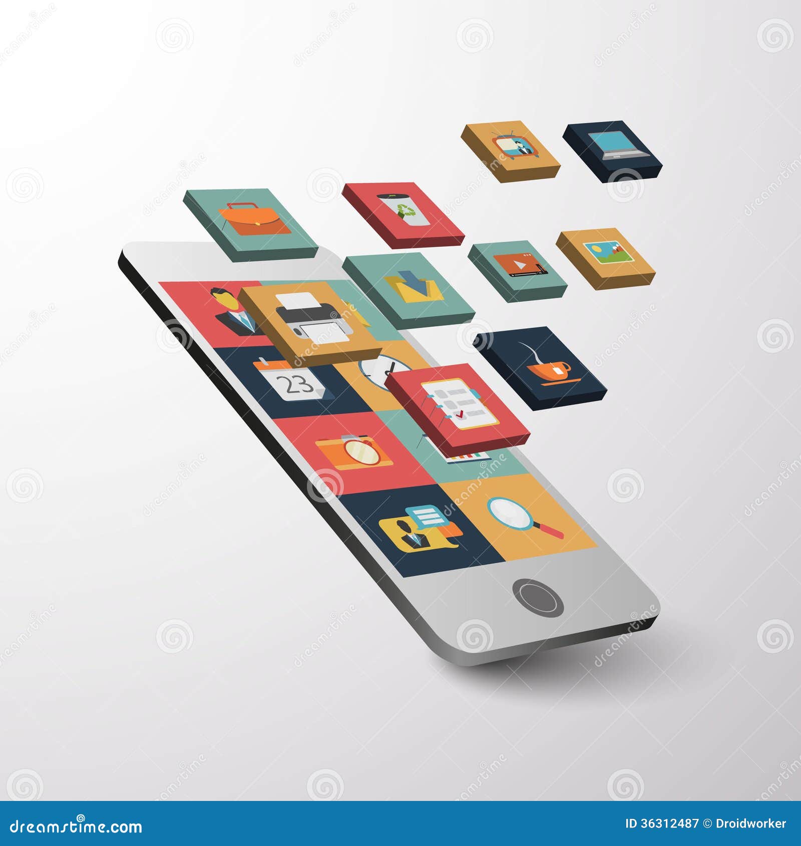 Beautiful Smartphone and Tablet Flat Icon Design Stock Vector ...