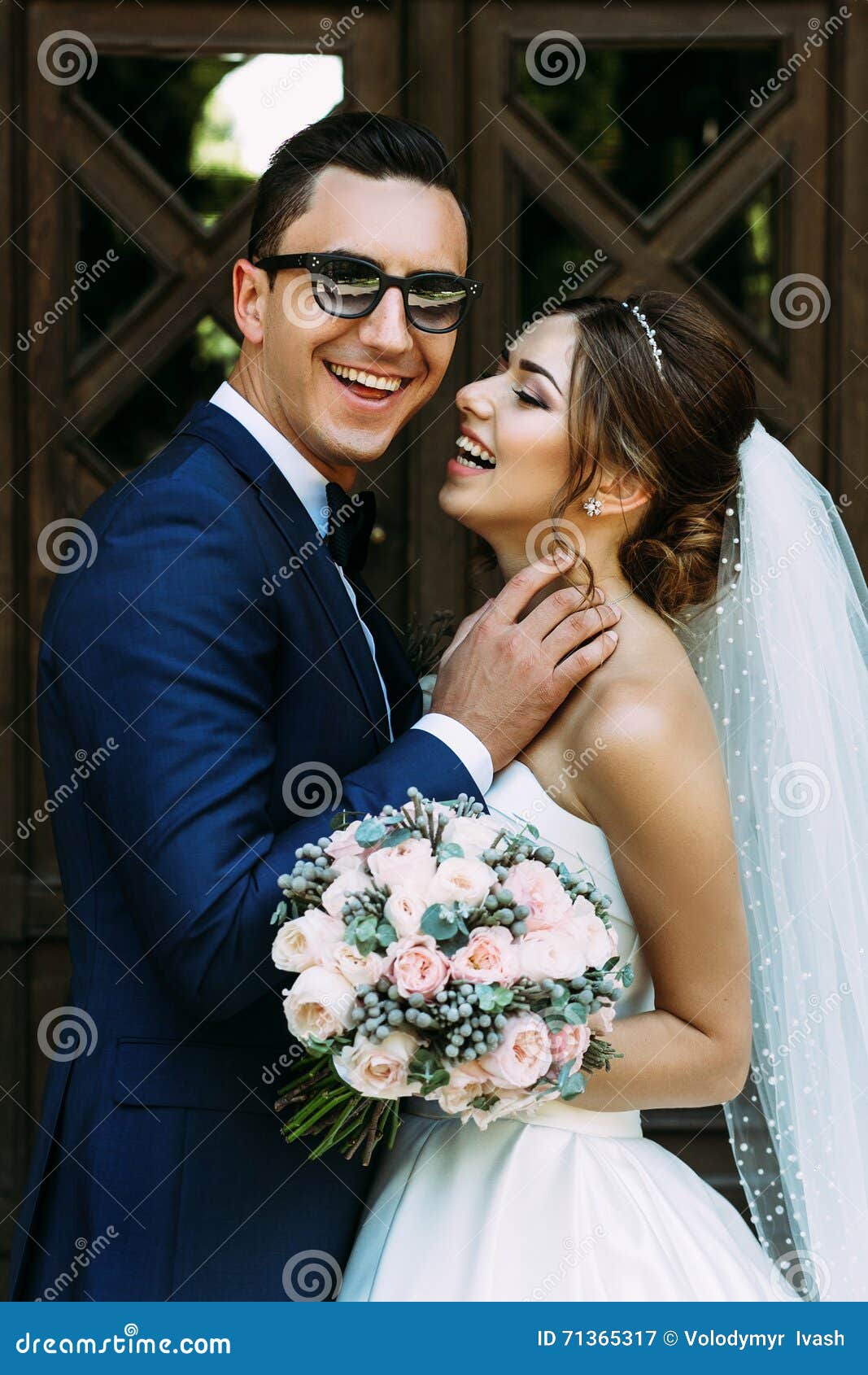 Beautiful Smile of the Groom and Bride Stock Image - Image of couple ...