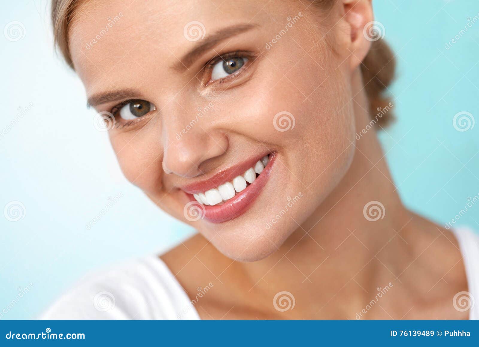 Beautiful Smile. Smiling Woman with White Teeth Beauty Portrait. Stock ... Beautiful Smile. Smiling Woman with White Teeth Beauty Portrait. Stock ...