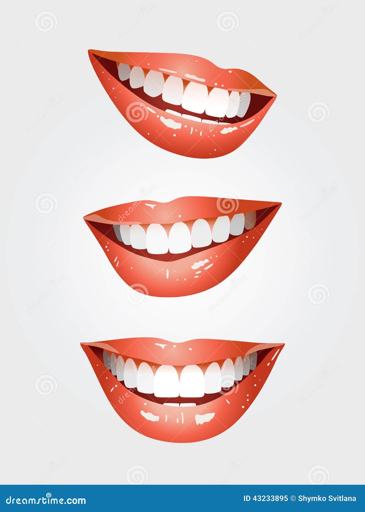 Beautiful smile stock vector. Illustration of lipstick - 43233895