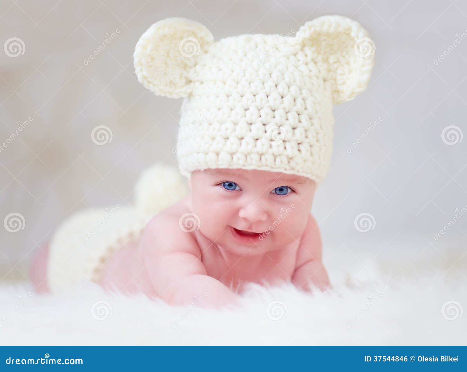Beautiful Smiling Baby in Cute Hat Stock Photo - Image of human, happy ...