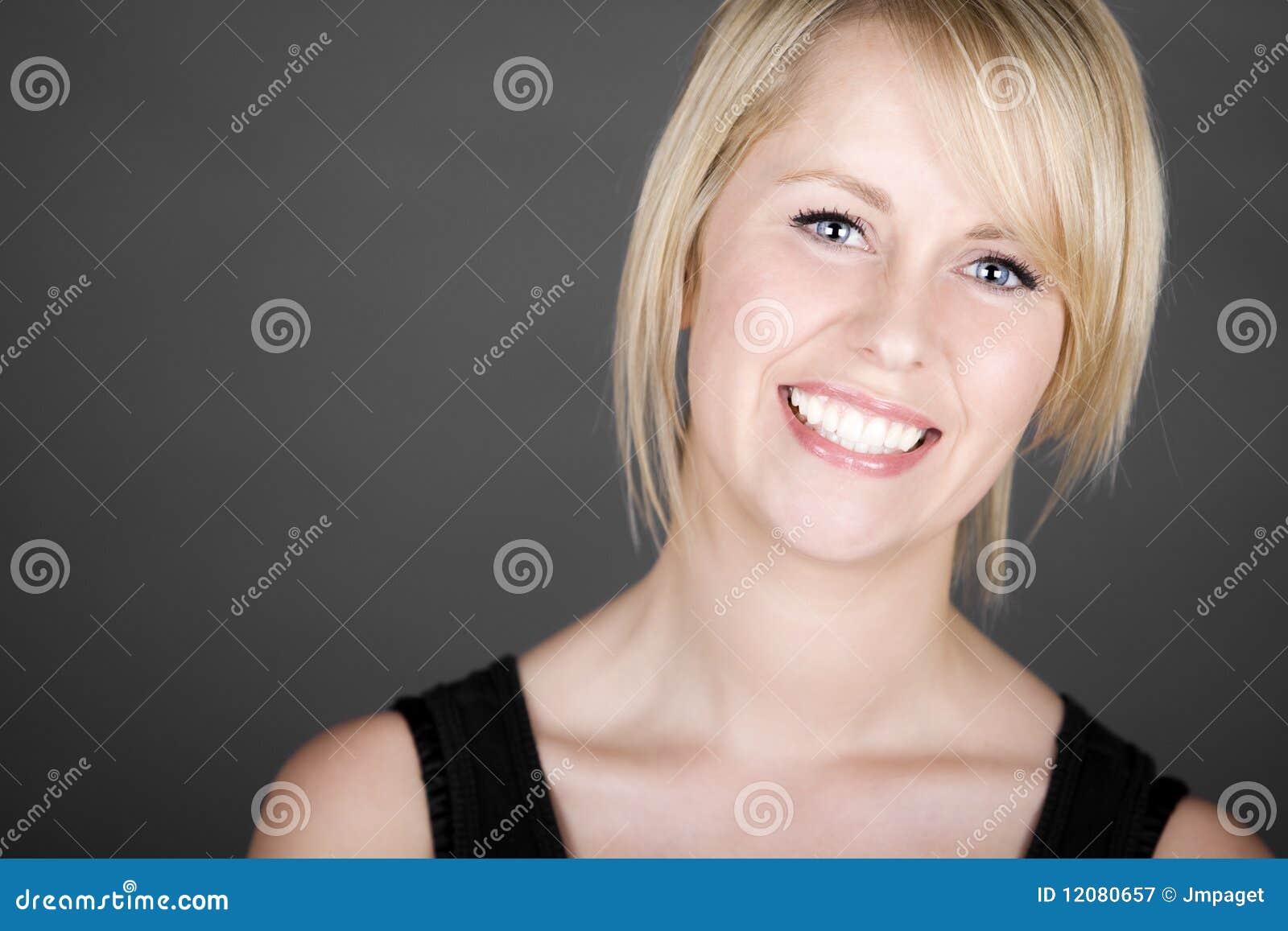 Beautiful Smiling Blonde Girl Stock Image - Image of female, model ...