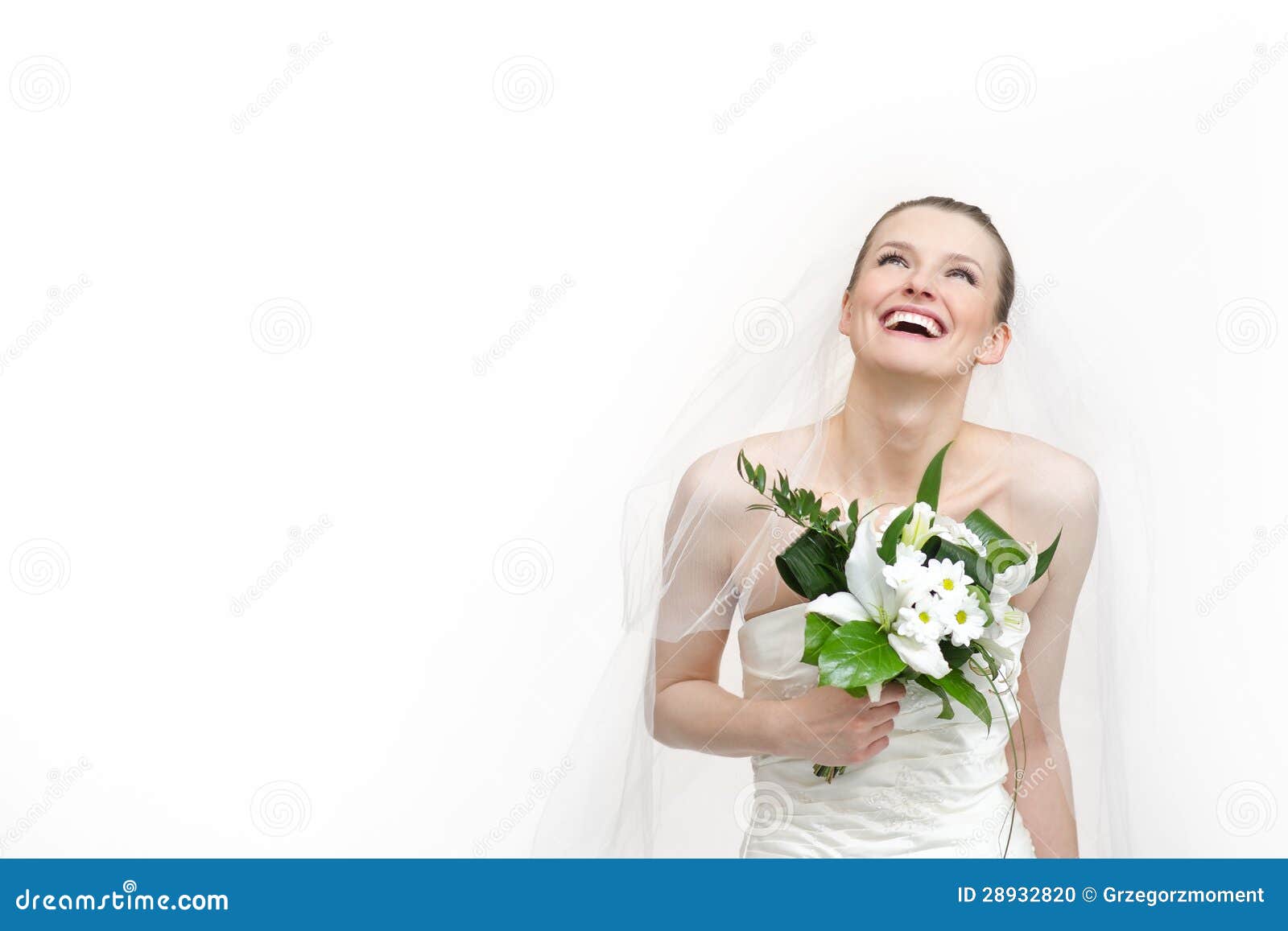 Beautiful smiling bride stock photo. Image of looking - 28932820