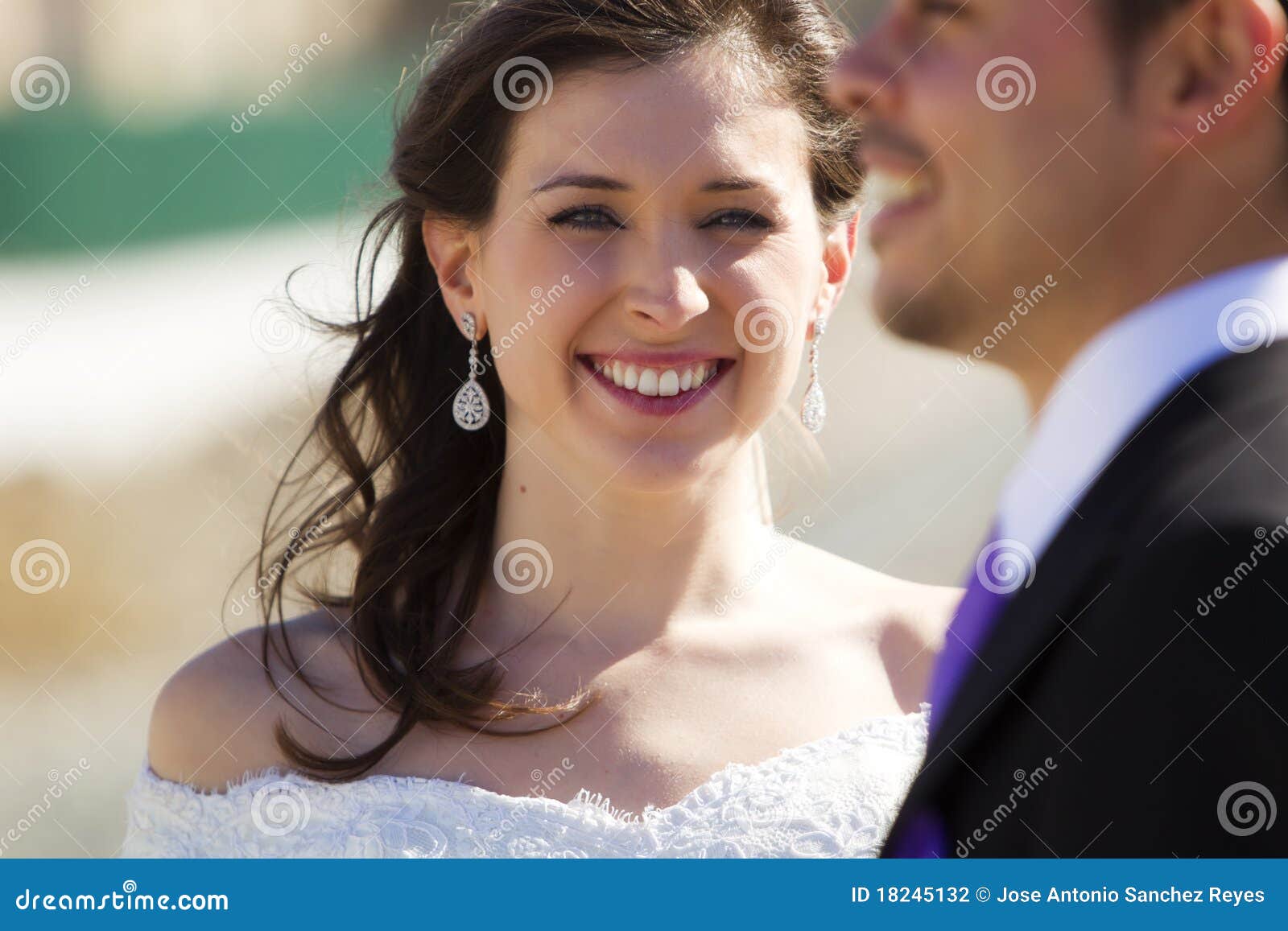 Beautiful Smiling Bride Portrait Stock Photo - Image of look, closeup ...