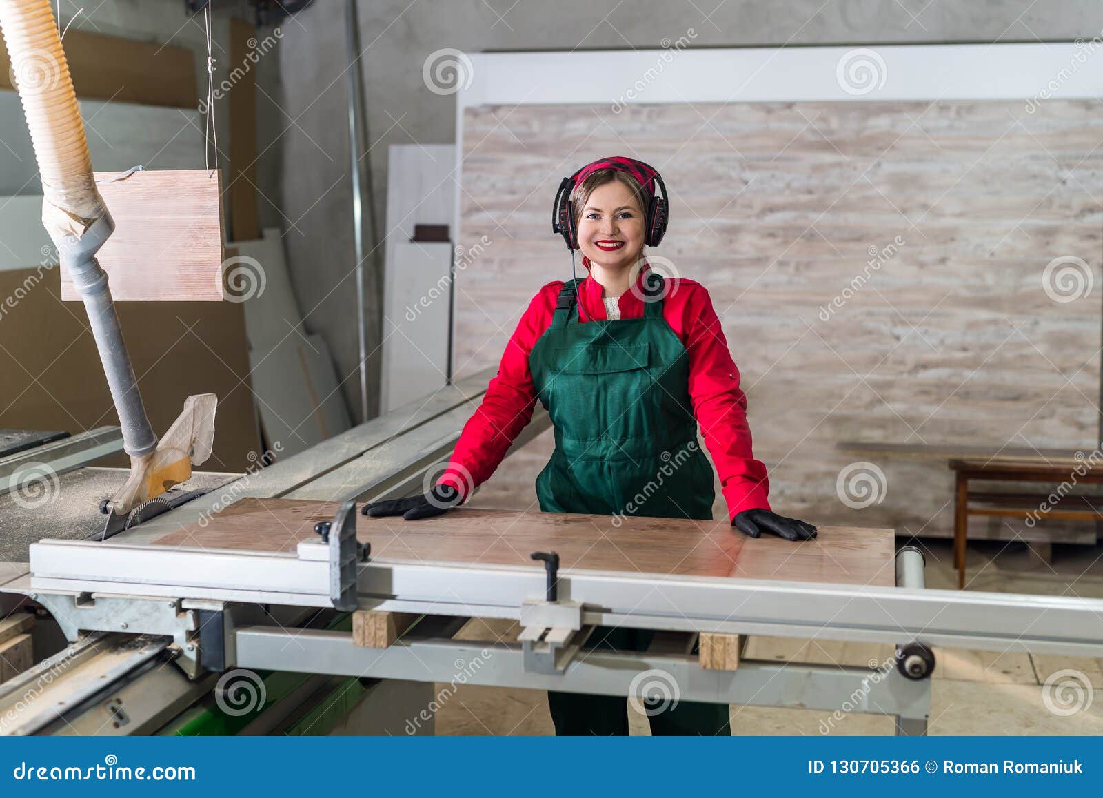 Beautiful and Smiling Carpenter Ready To Start Work Stock Photo - Image ...