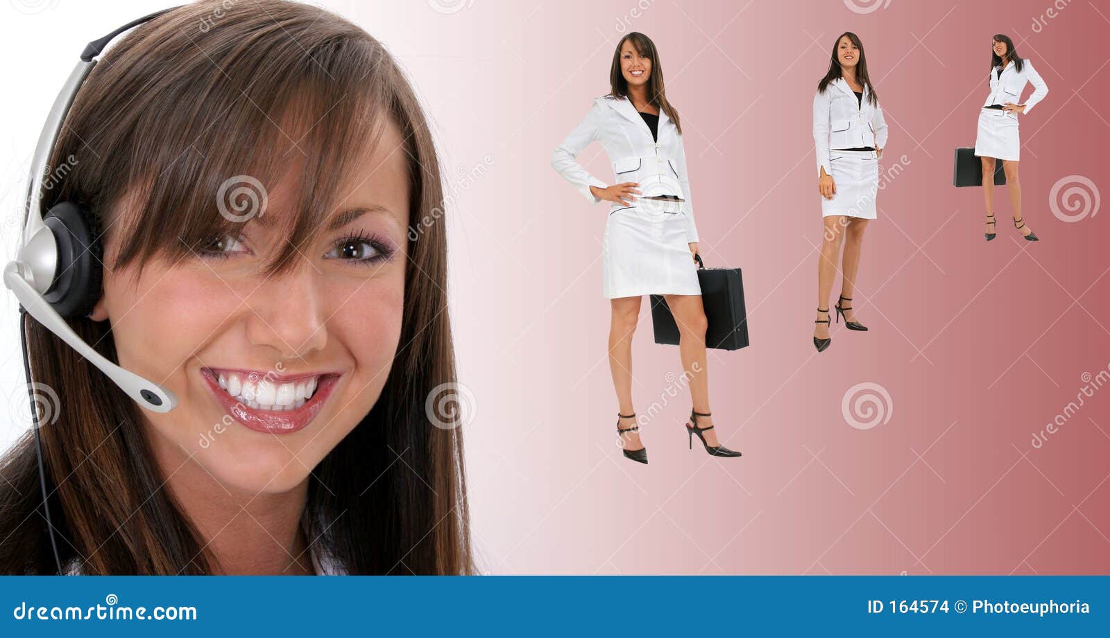 Beautiful Smiling Customer Service Representative Stock Photo - Image ...