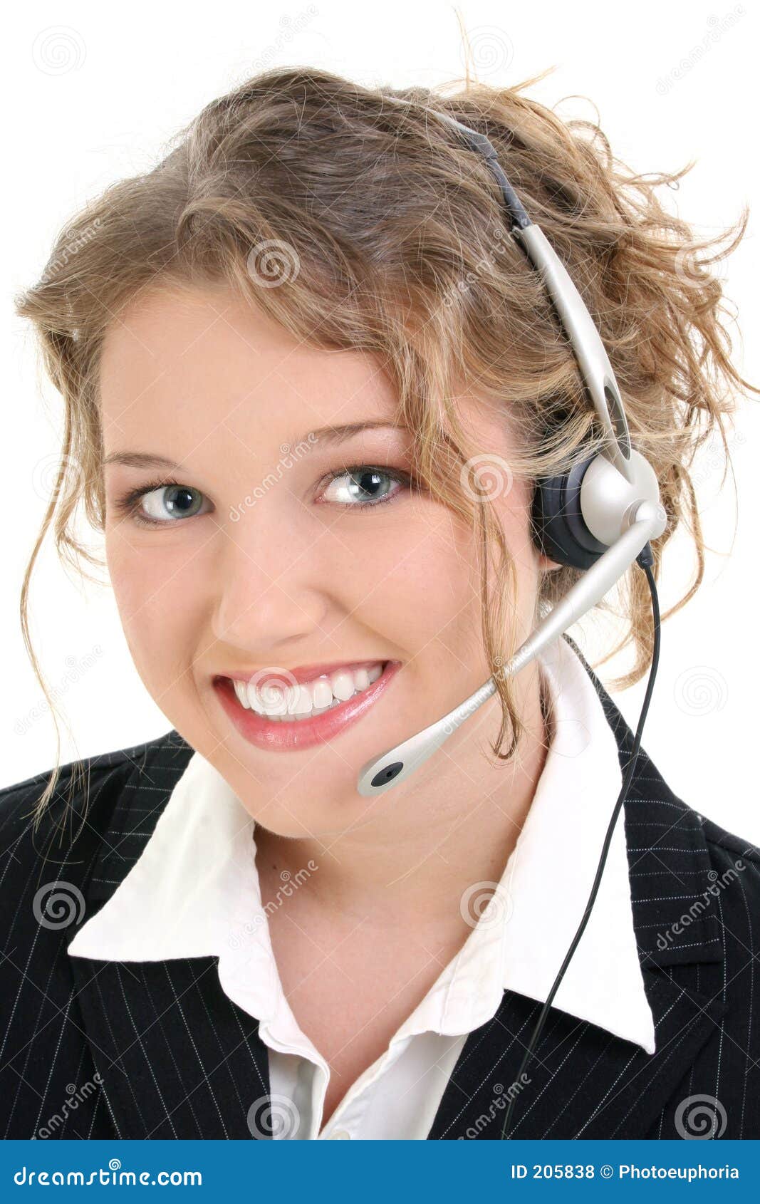 Beautiful Smiling Customer Service or Sales Representative Stock Photo ...