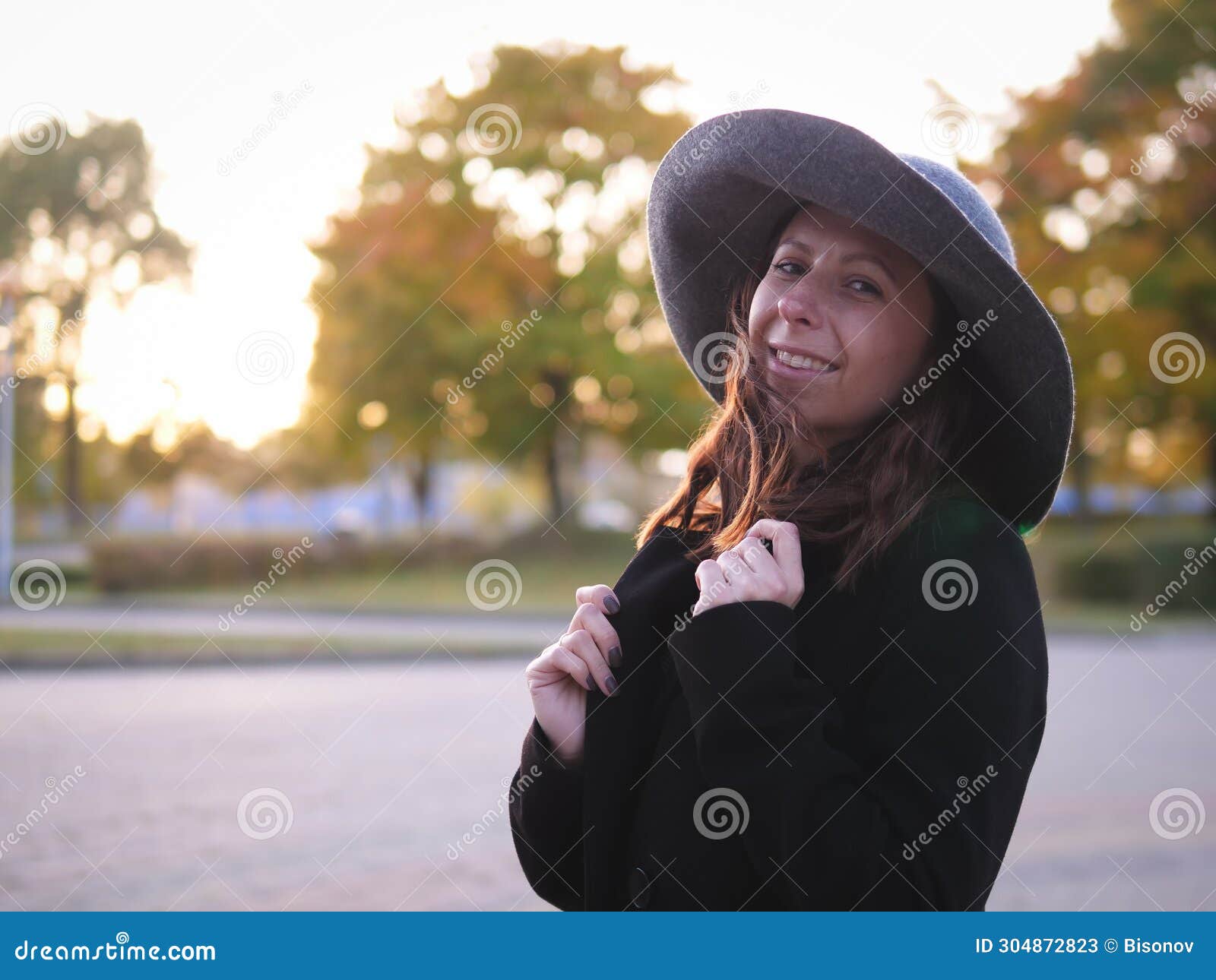 Beautiful Smiling Elegant Woman in Big Hat Smiling Portrait Stock Image ... Beautiful Smiling Elegant Woman in Big Hat Smiling Portrait Stock Image ...