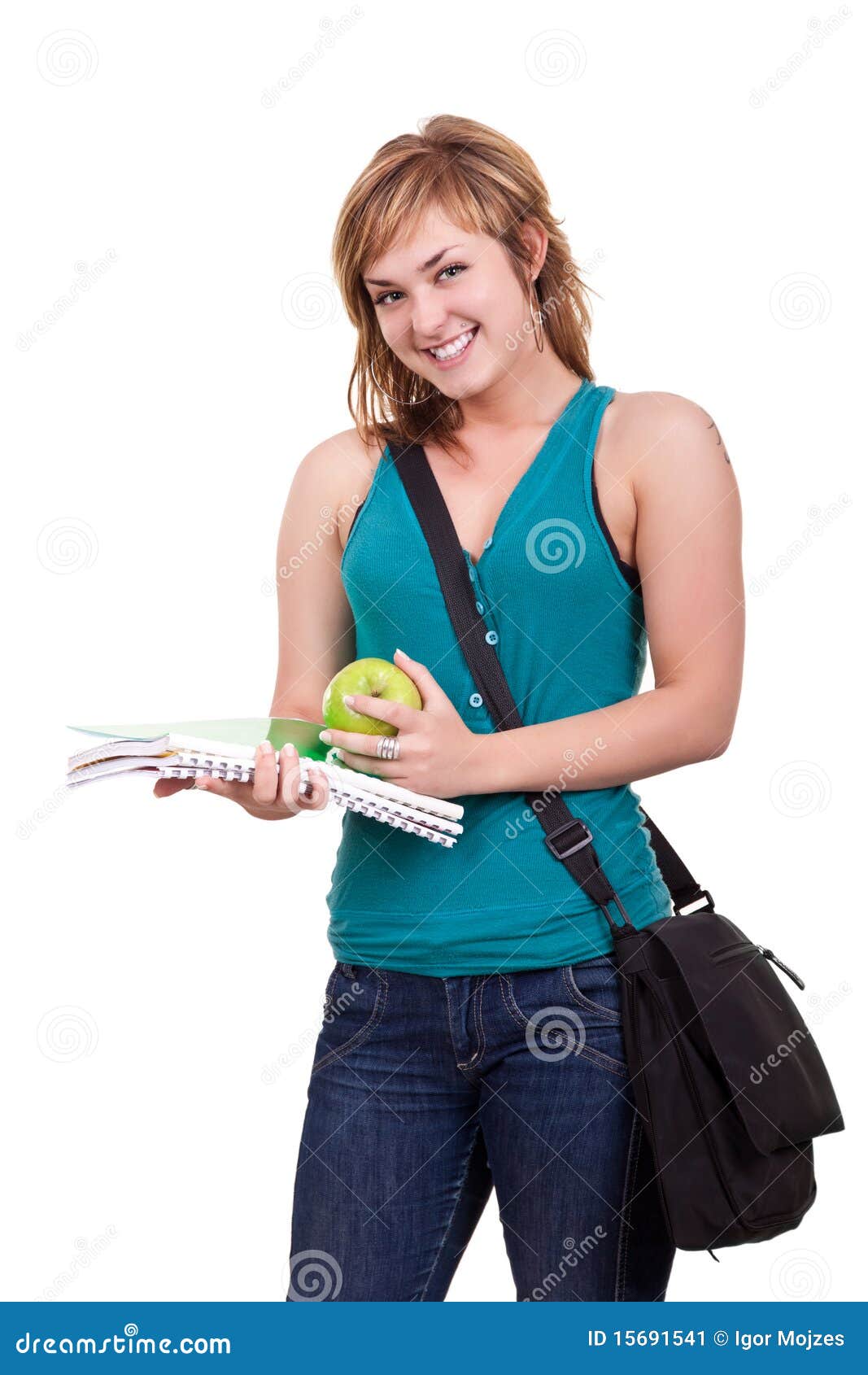 Beautiful Smiling Female Student Stock Image - Image of lovely ...