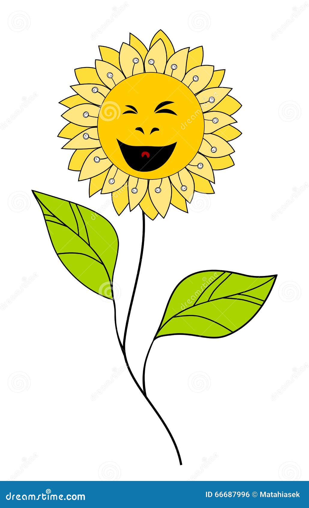 Beautiful Smiling Flower, Floral Design Element Isolated on White Stock ...