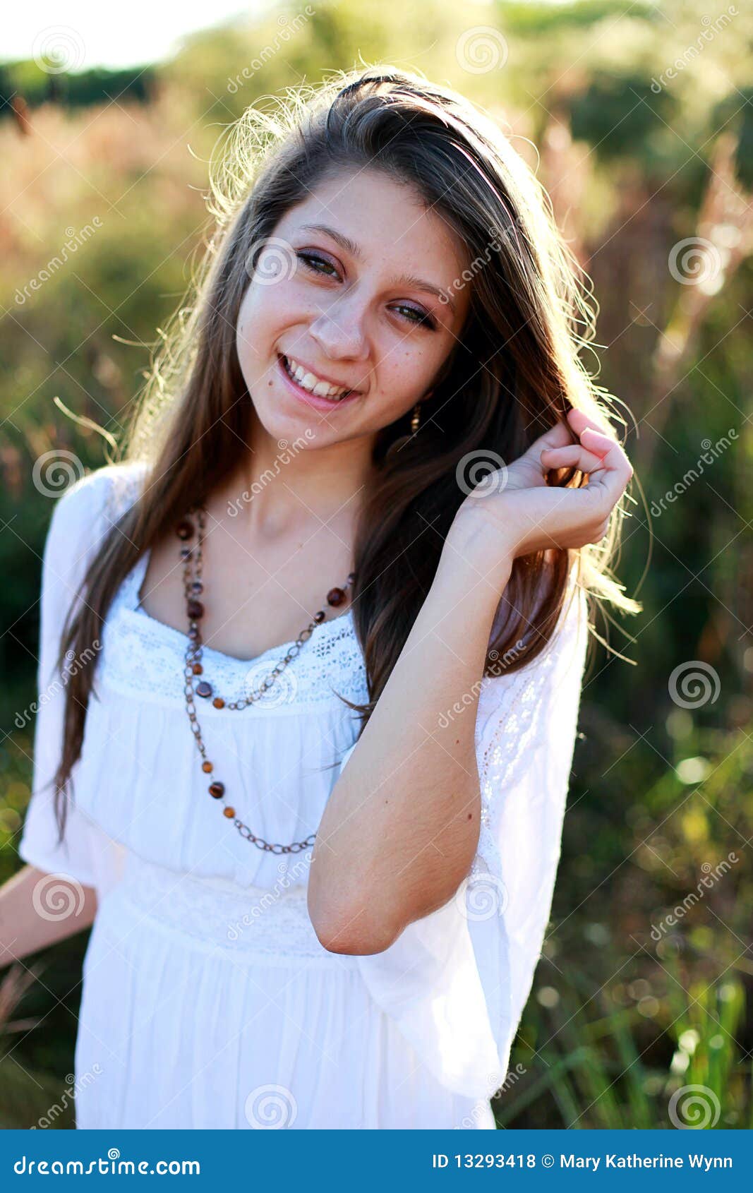 Beautiful Smiling Fresh Face Stock Photo - Image of beautiful, green ...