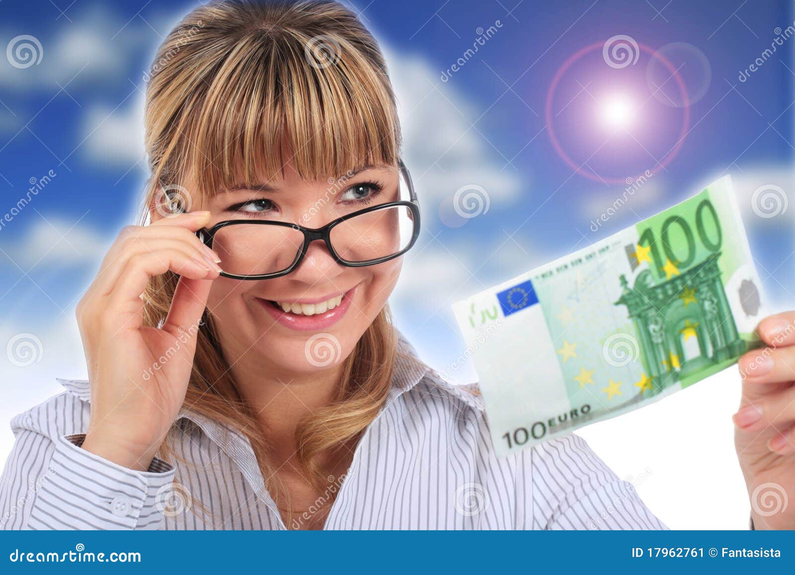 Beautiful Smiling Girl with Money. Stock Image - Image of beautiful ...
