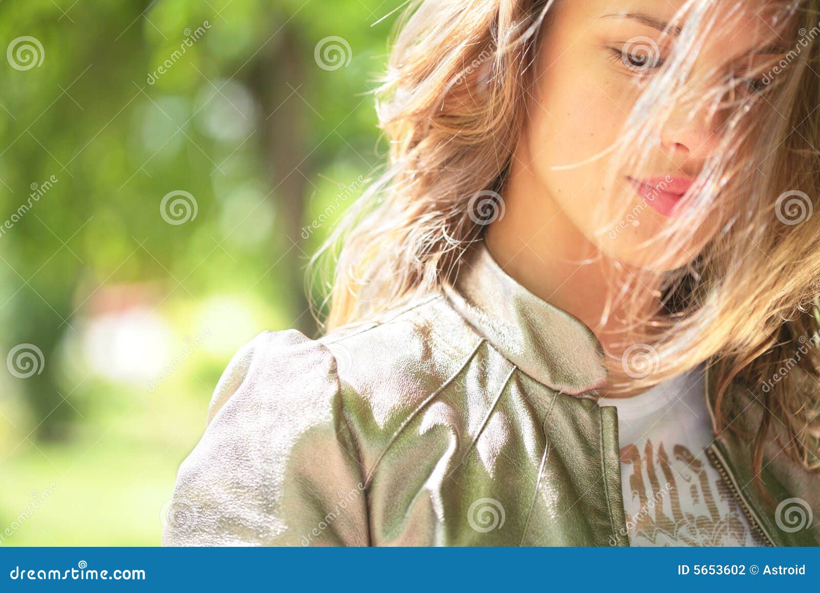 Beautiful Smiling Girl and Wind Stock Photo - Image of people, adult ...