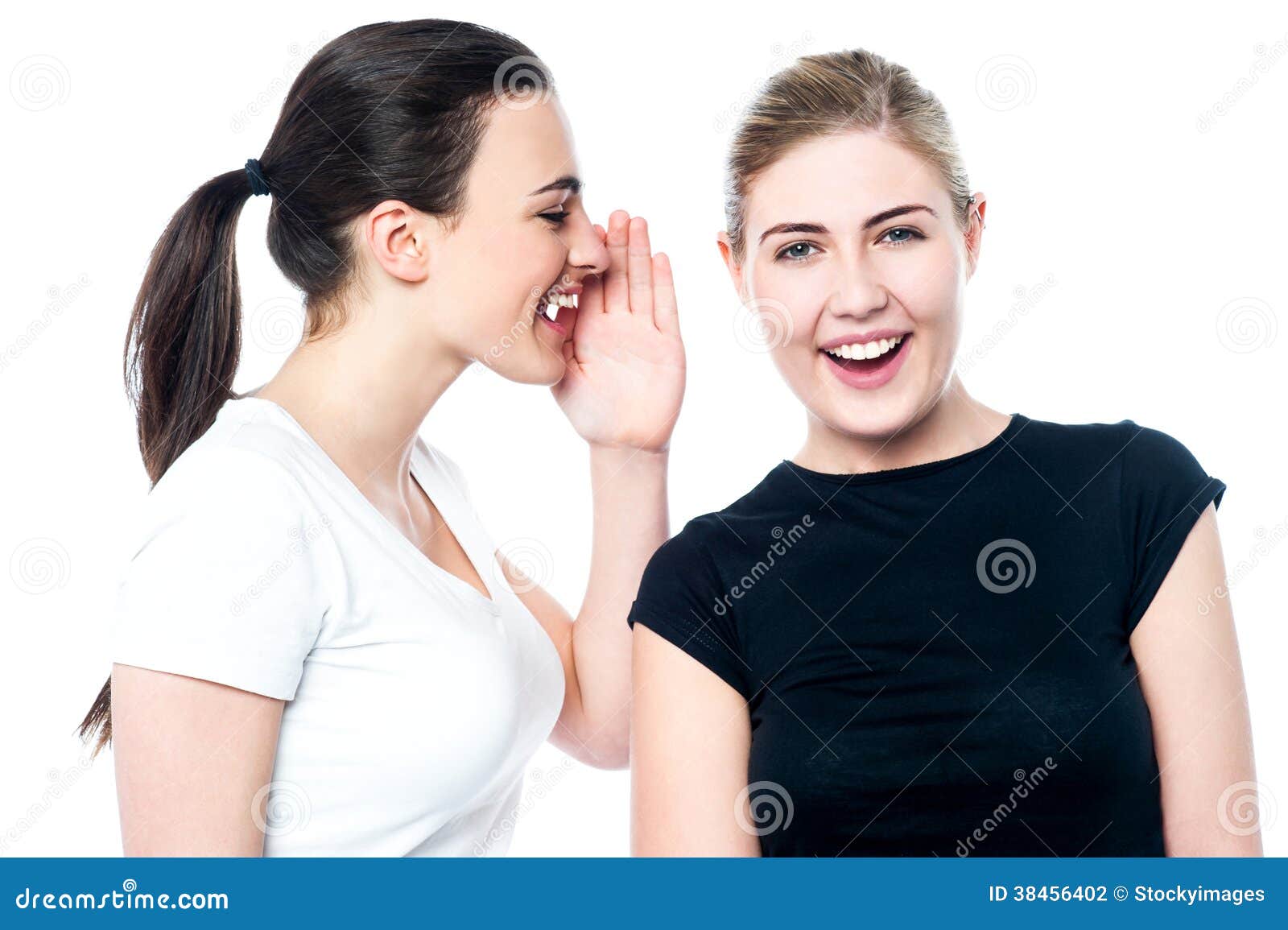 Beautiful Smiling Girls Sharing a Secret Stock Photo - Image of secret ...