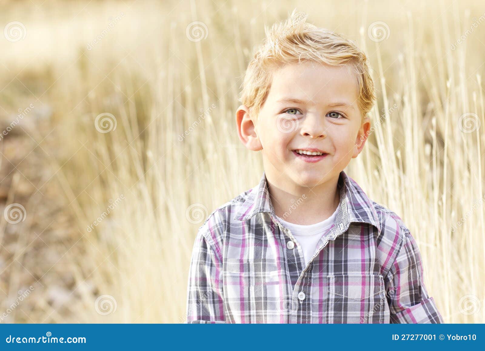 Beautiful Smiling Little Boy Portrait Stock Image - Image of outside ...