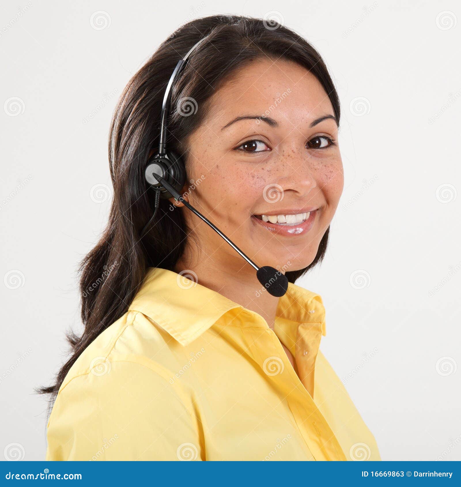Beautiful Smiling Receptionist on the Telephone Stock Image - Image of ...