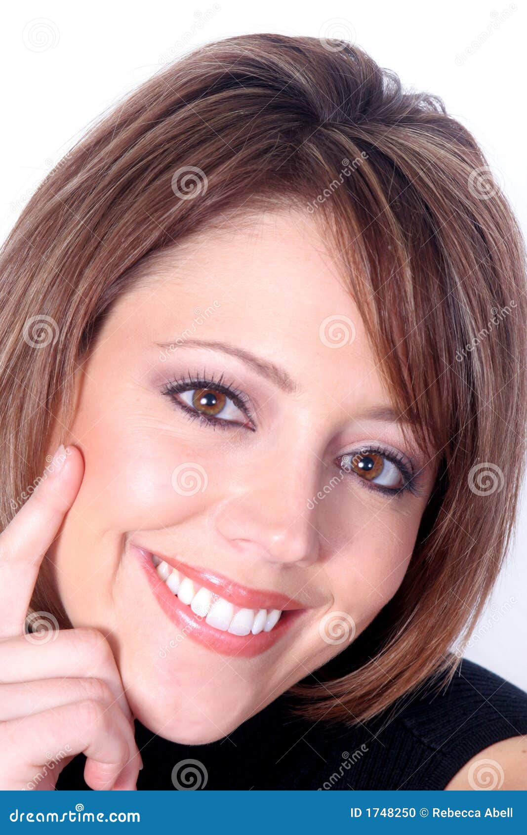 Beautiful Smiling Redhead Portrait Stock Photo - Image of brown ...