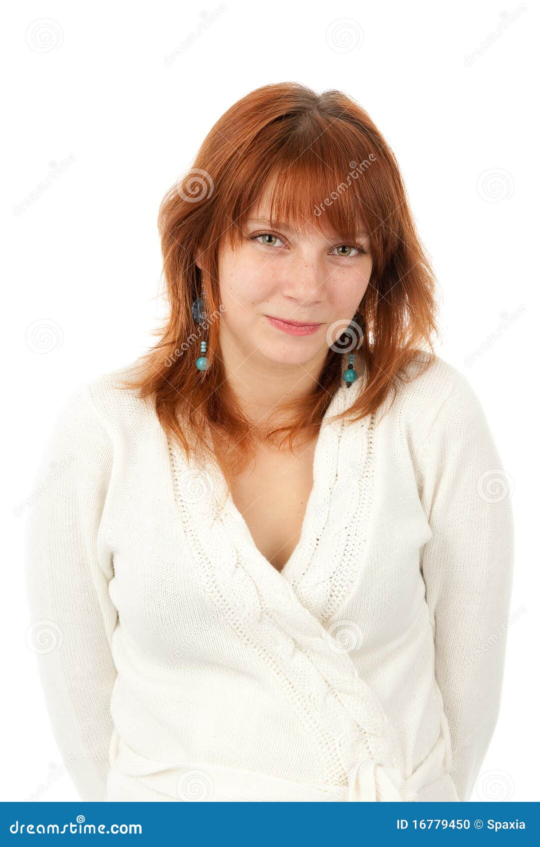 Beautiful Smiling Redhead Woman Stock Photo - Image of gorgeous ...