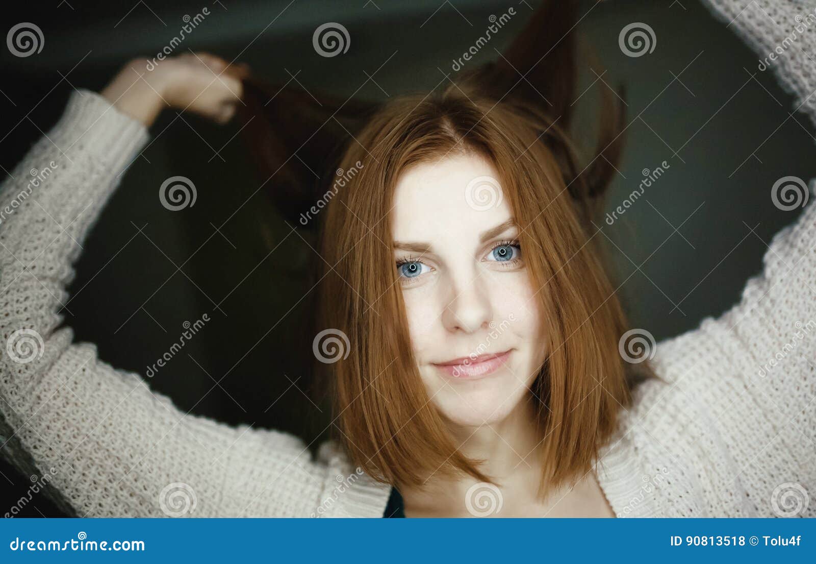 Beautiful Smiling Redhed Woman Stock Photo - Image of definition ...