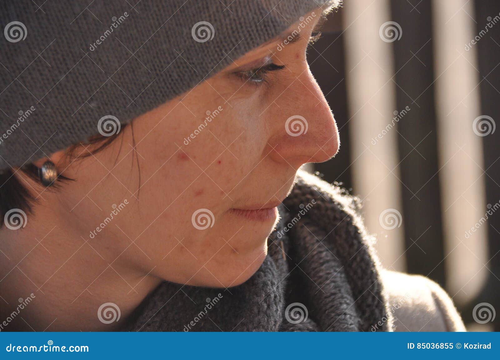 Beautiful and Smiling Woman in a Cap Stock Image - Image of wrinkles ...