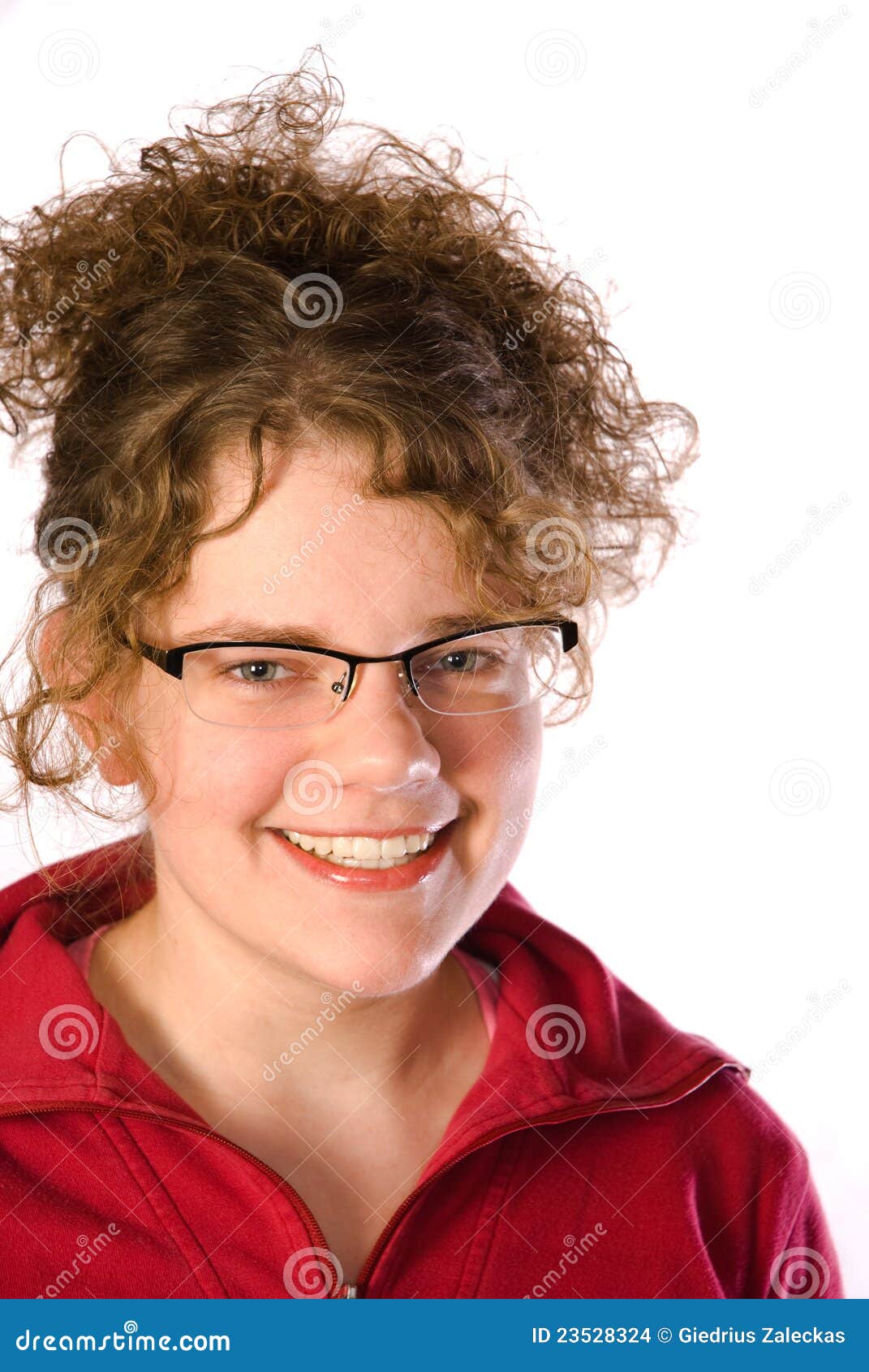 Beautiful Smiling Woman with Eyeglasses Stock Photo - Image of looking ...