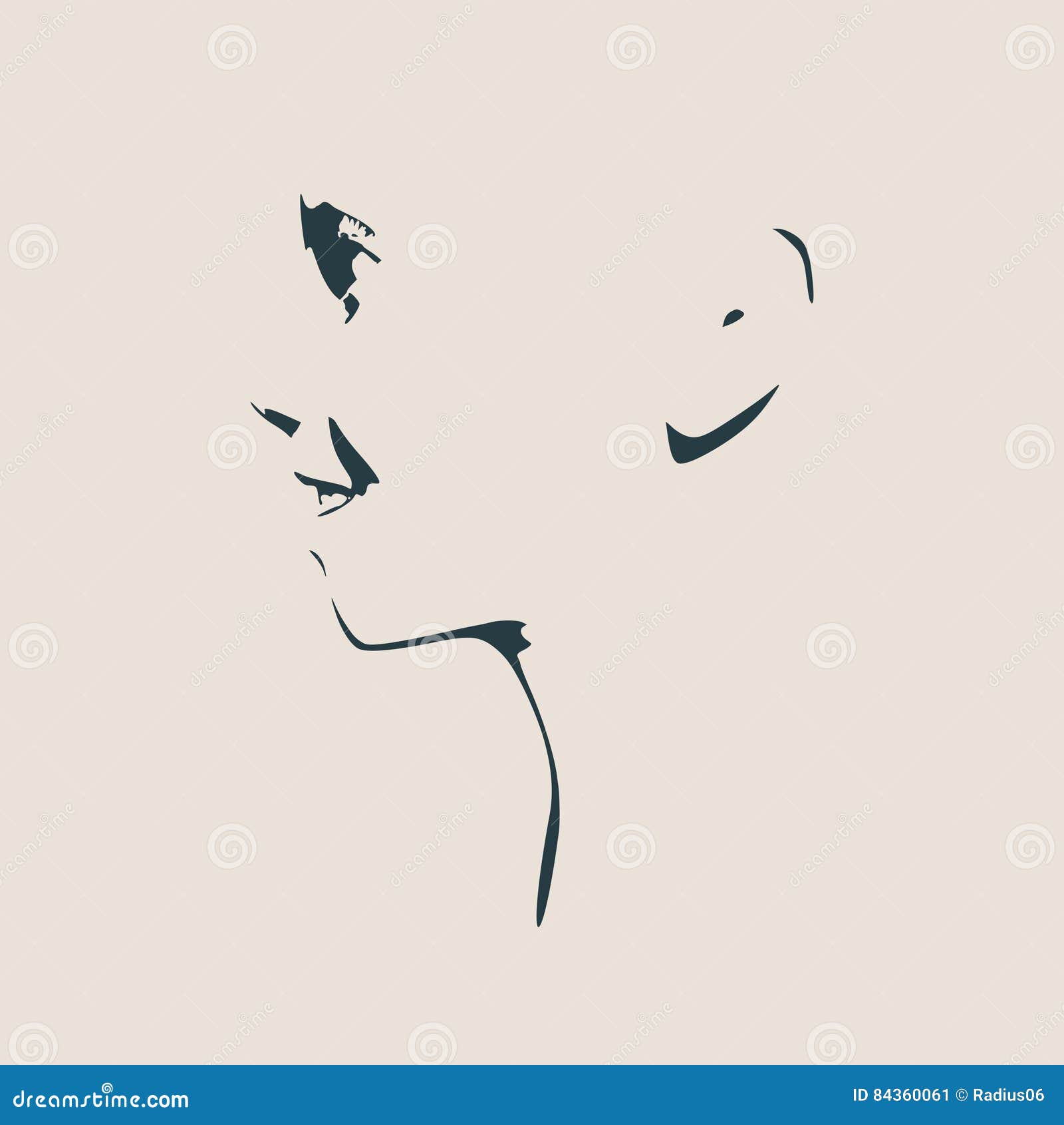 Beautiful Smiling Woman Face Stock Vector - Illustration of cute, love ...
