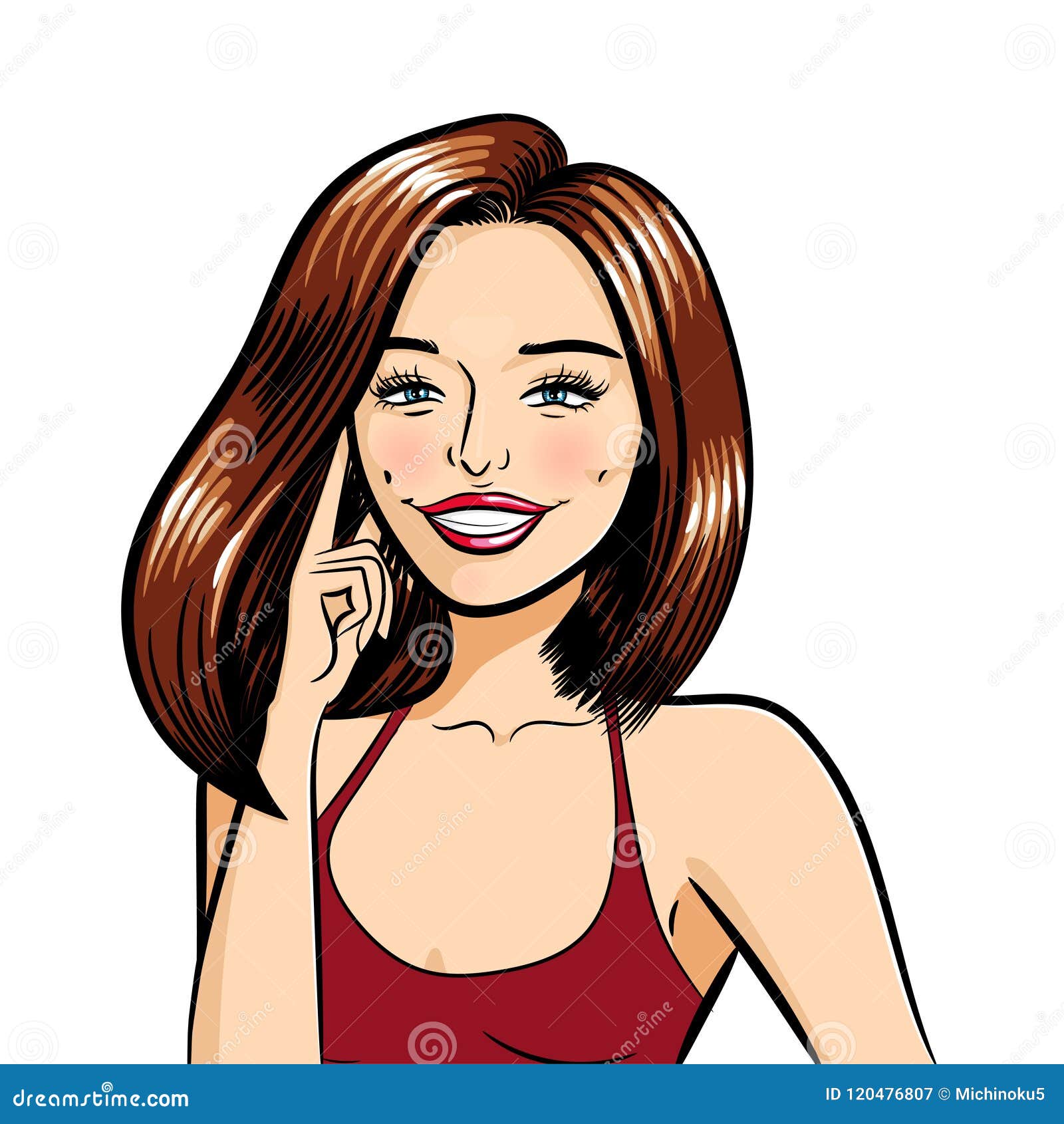 A Beautiful Smiling Woman. Vector Illustration on a White Background ...