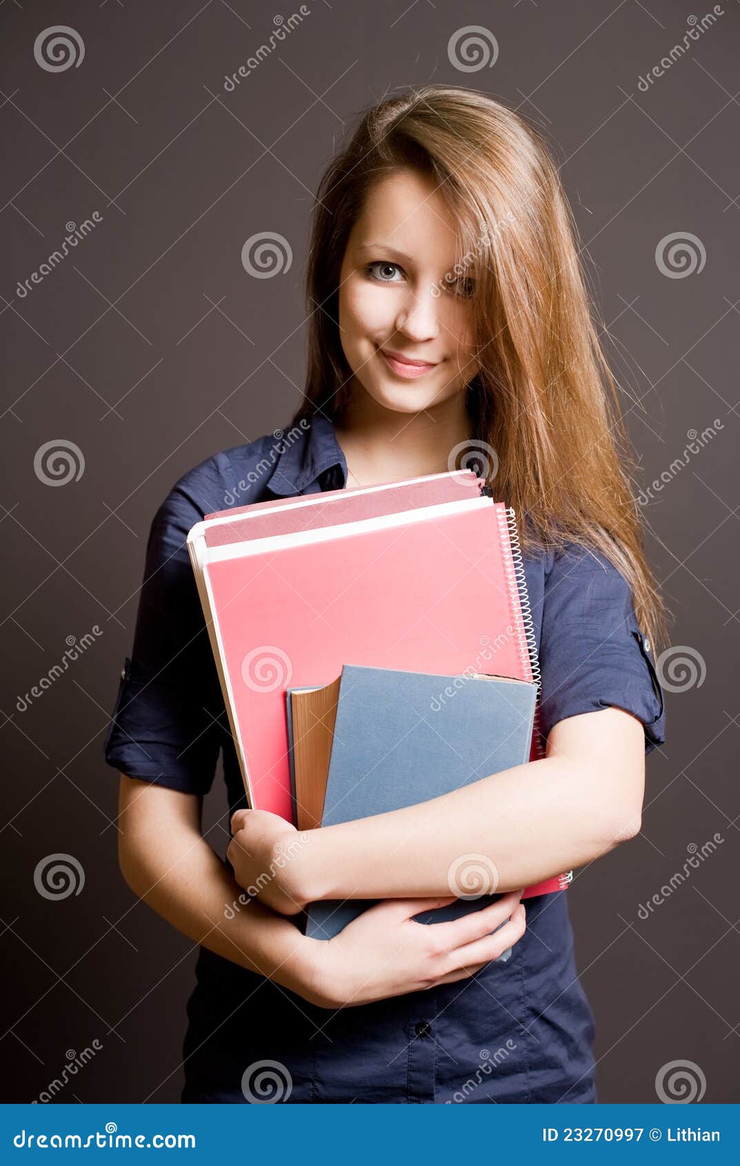 Beautiful Smiling Young Student Girl. Stock Image - Image of exercise ...