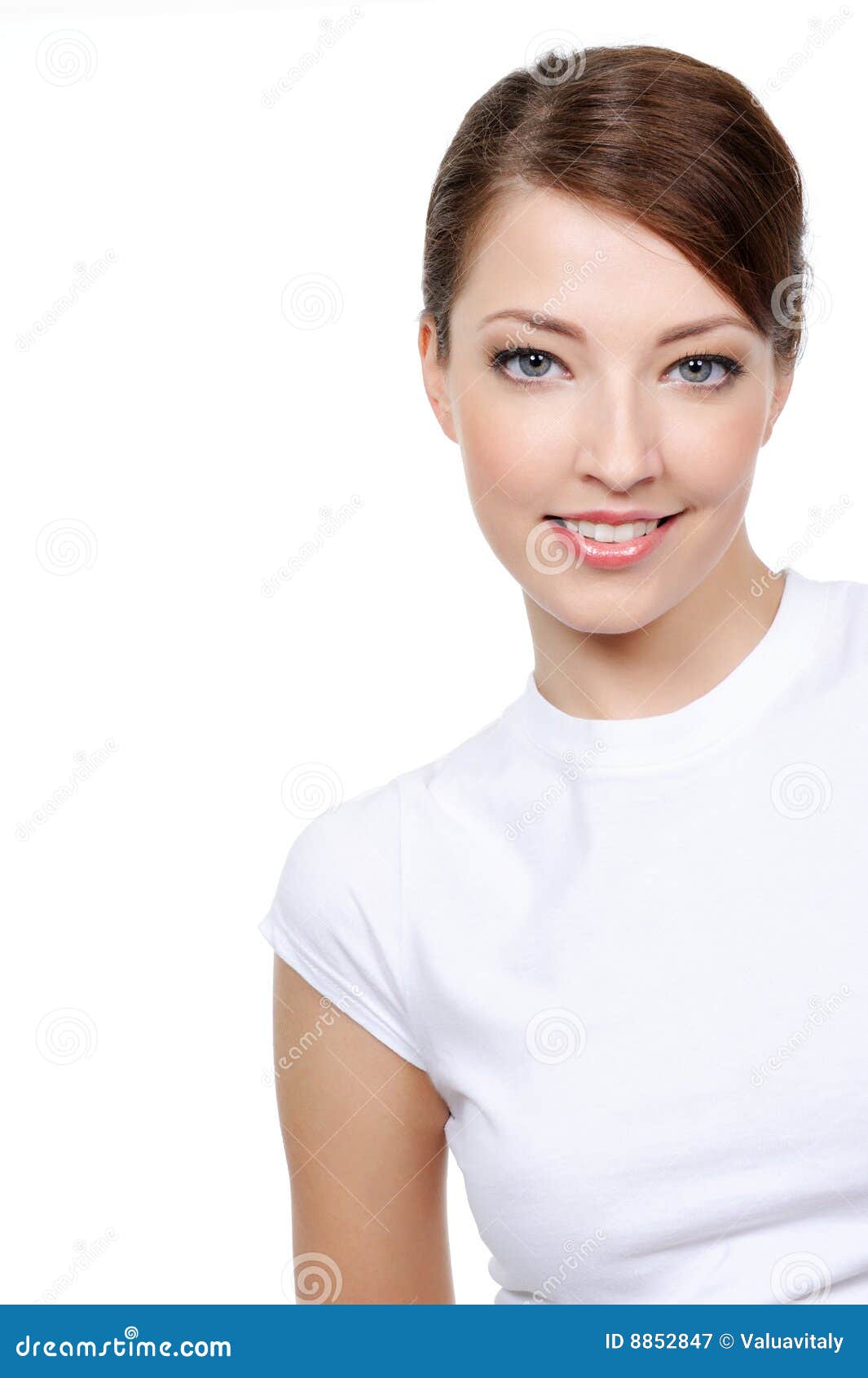Beautiful Smiling Young Woman with Copy Space Stock Image - Image of ...