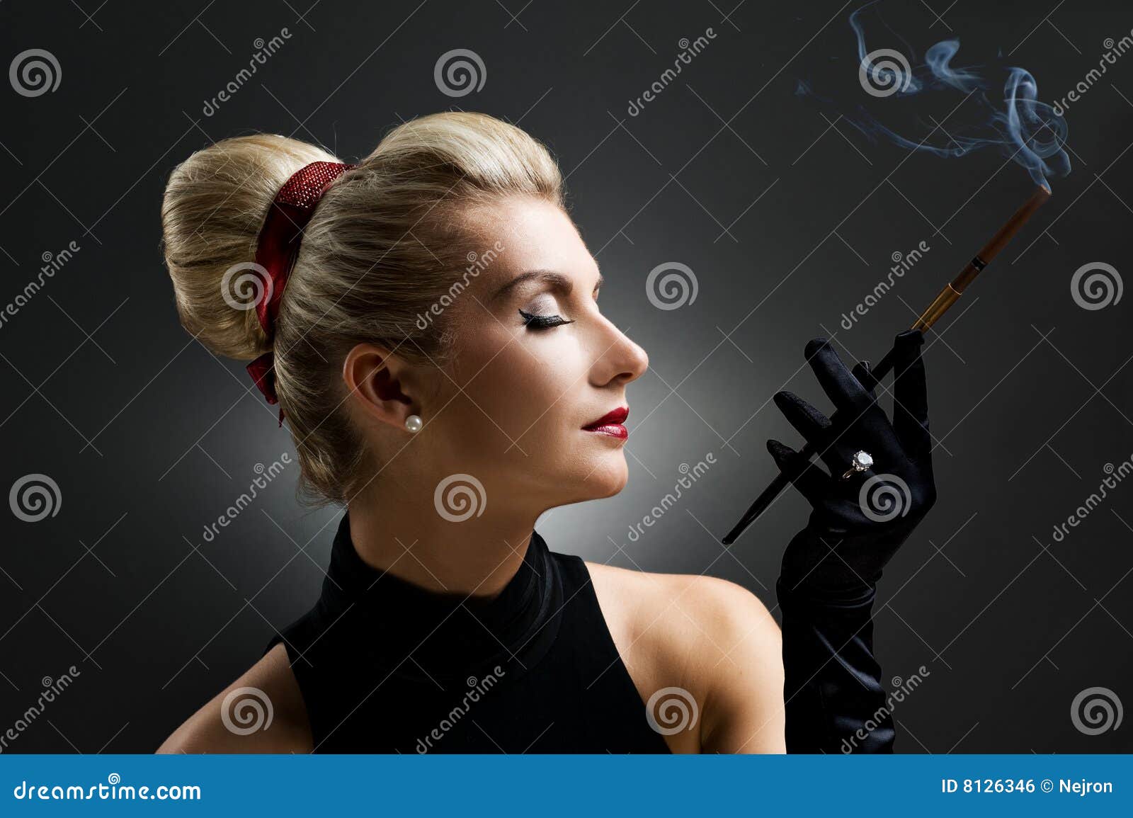 Beautiful smoking woman stock photo. Image of female, flavor - 8126346