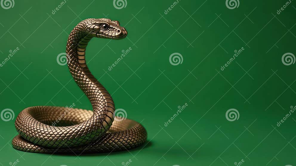 Beautiful Snake, Banner, Green Background, Place for Text, New Year ...
