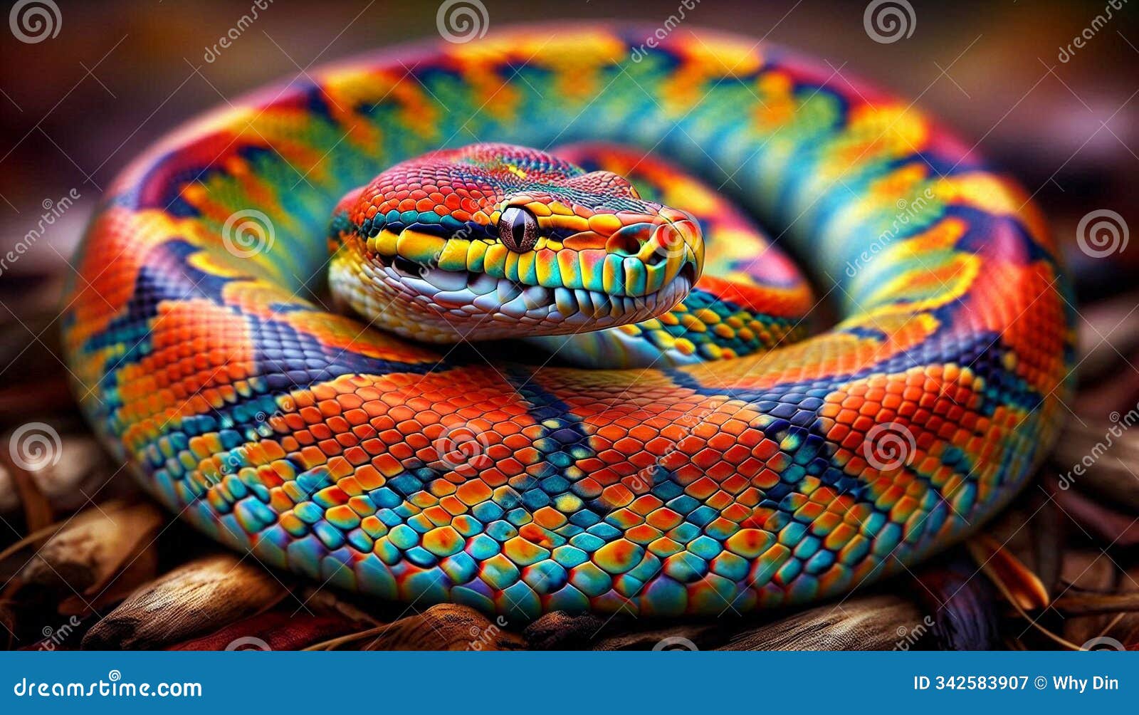 Beautiful Snake with Vibrant Colors Stock Image - Image of striking ...