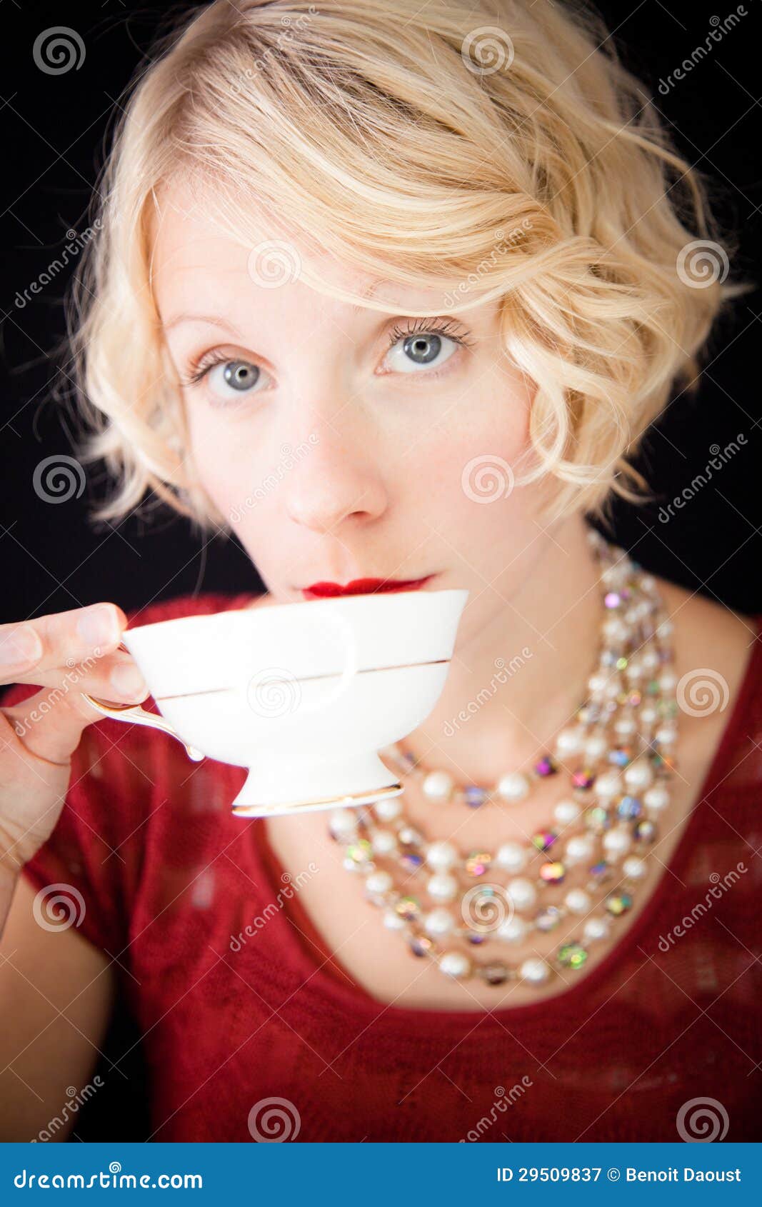 Beautiful Snobbish Lady Holding A Cup Of Tea Stock Photography ...