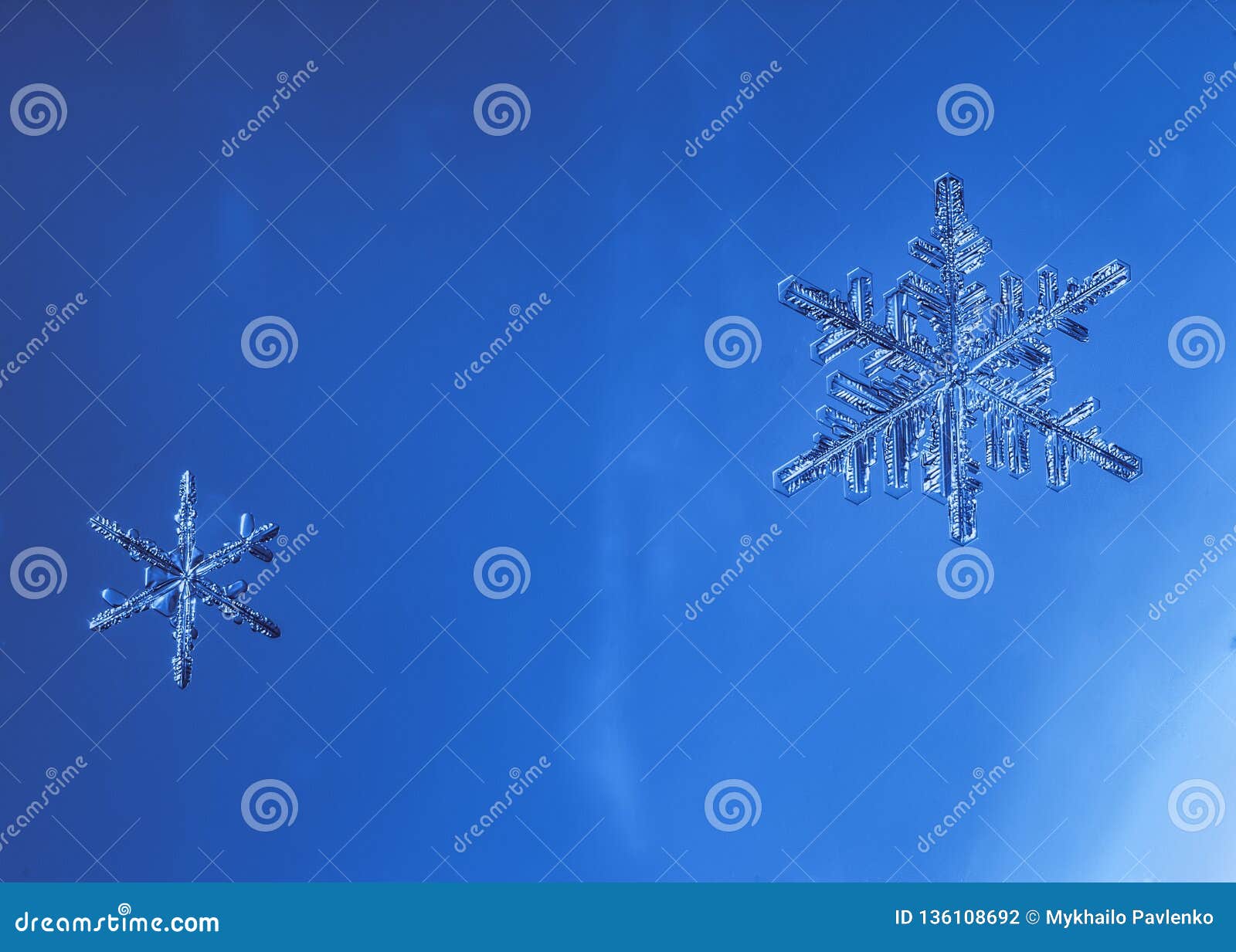 Beautiful Snow Flake on a Light Blue Background Close Up Stock Photo ...