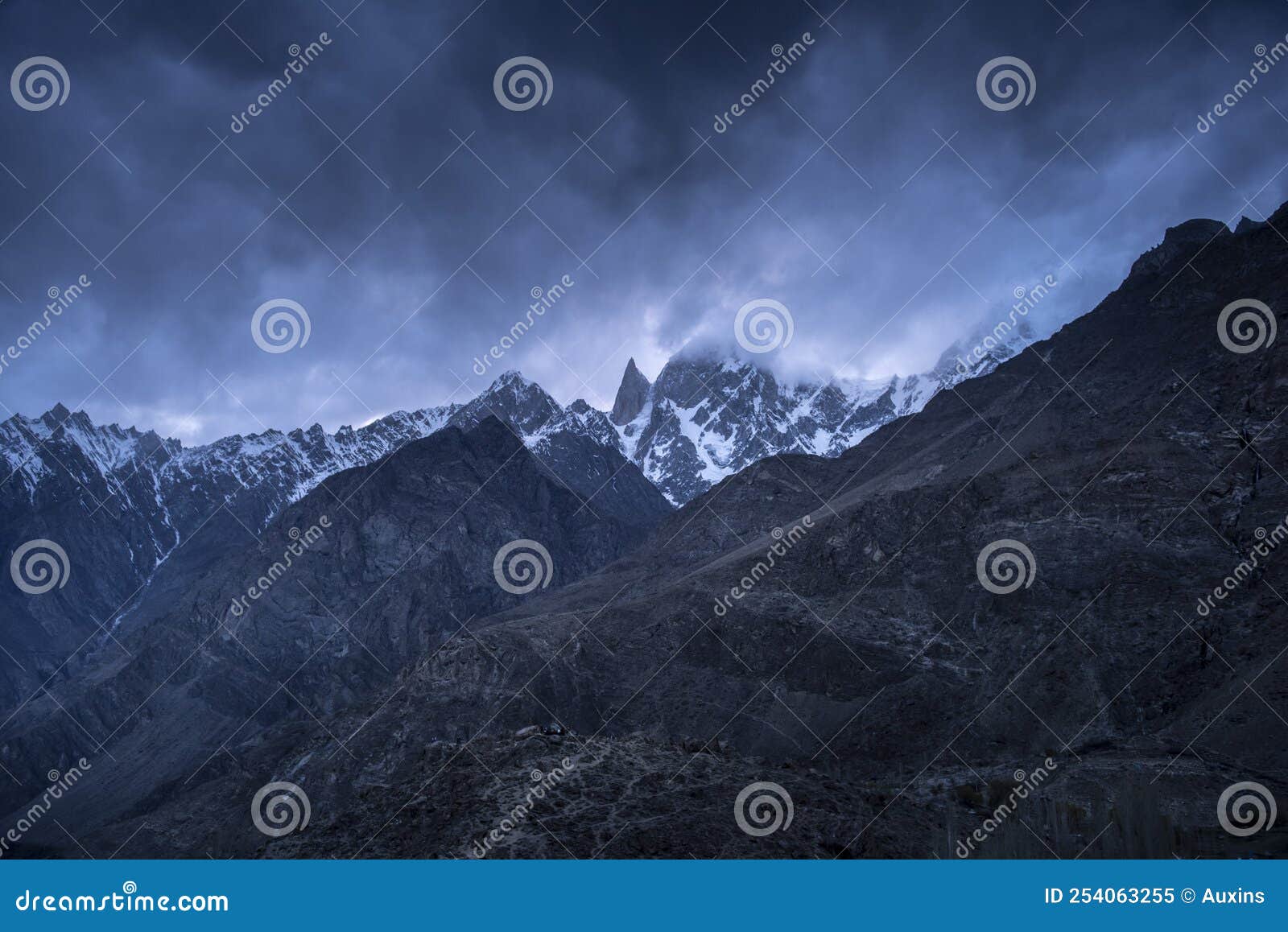 Beautiful Snow Mountain with Blue Sky from Pakistan Stock Image - Image ...