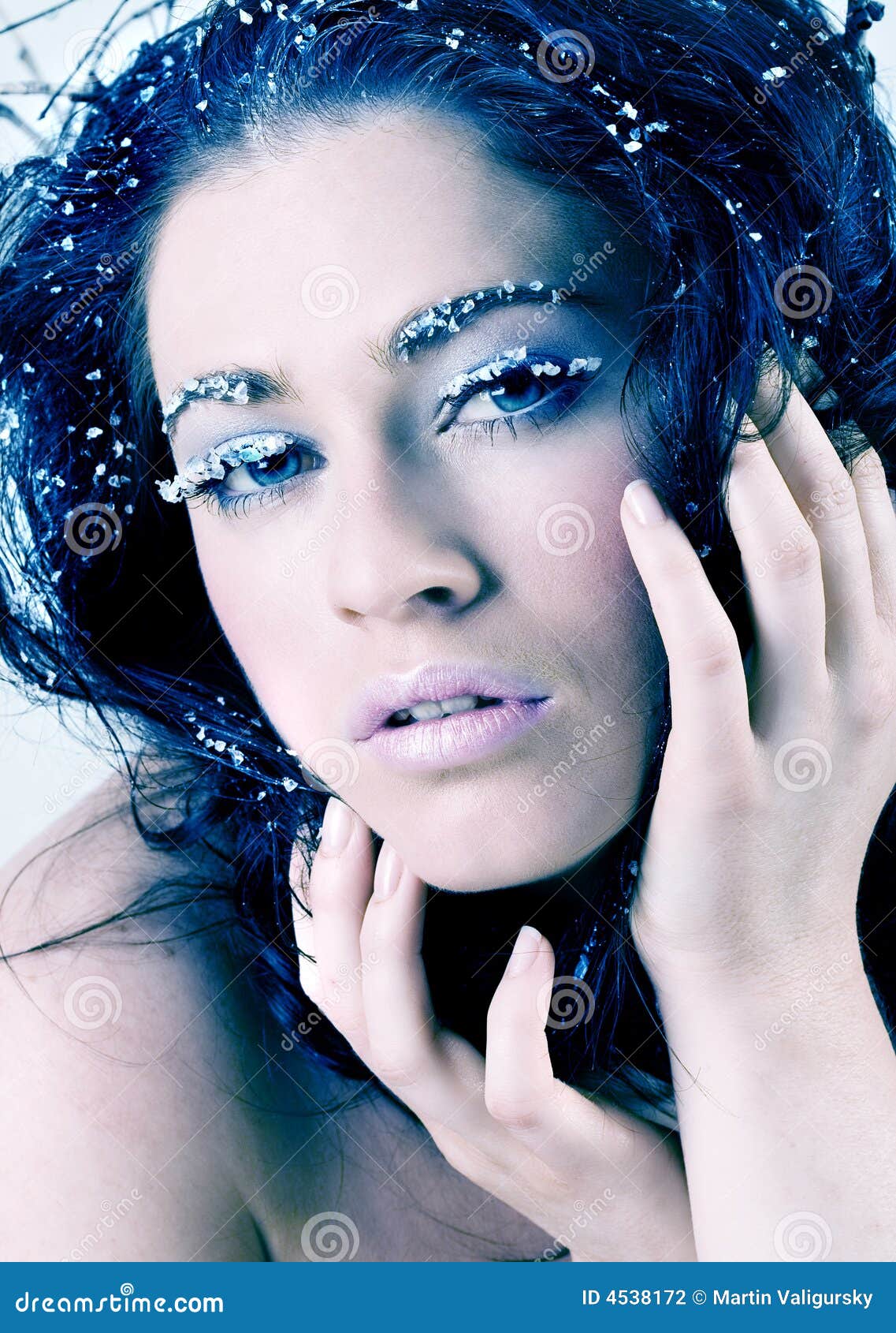 Beautiful snow princess stock photo. Image of snowflakes - 4538172