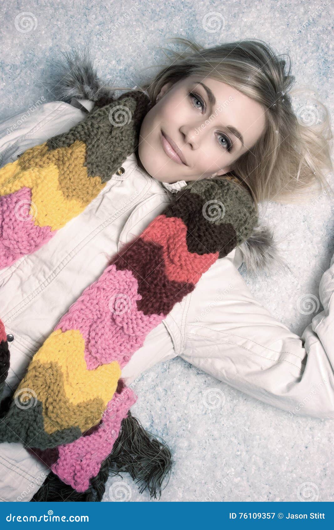 Beautiful Snow Woman stock image. Image of joyful, cute - 76109357