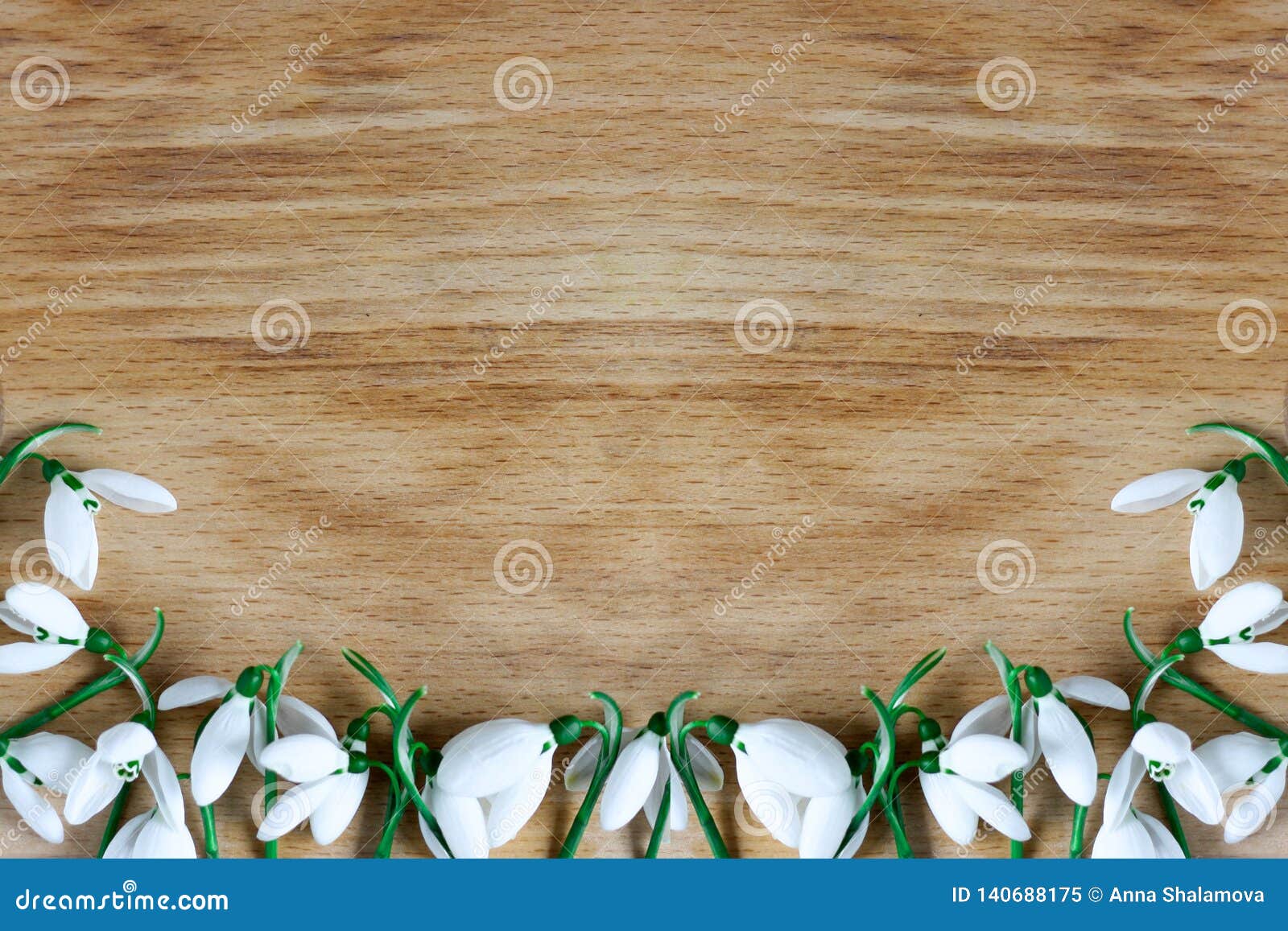 Beautiful Snowdrops on Wooden Background Stock Image - Image of bouquet ...