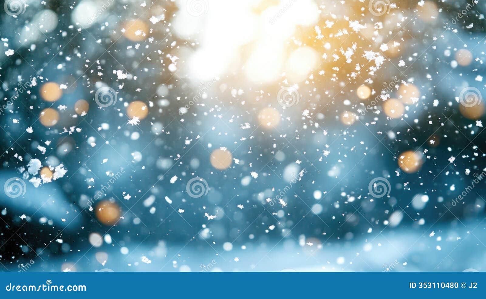 Beautiful Snowfall with Sunlight Creating a Magical Winter Scene Stock ...