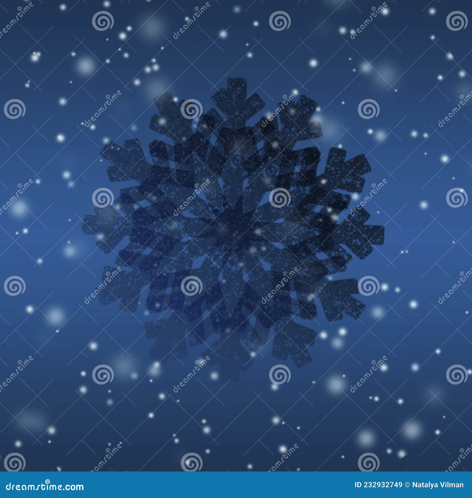 Beautiful Snowflake on a Blue Background, Square Stock Illustration ...