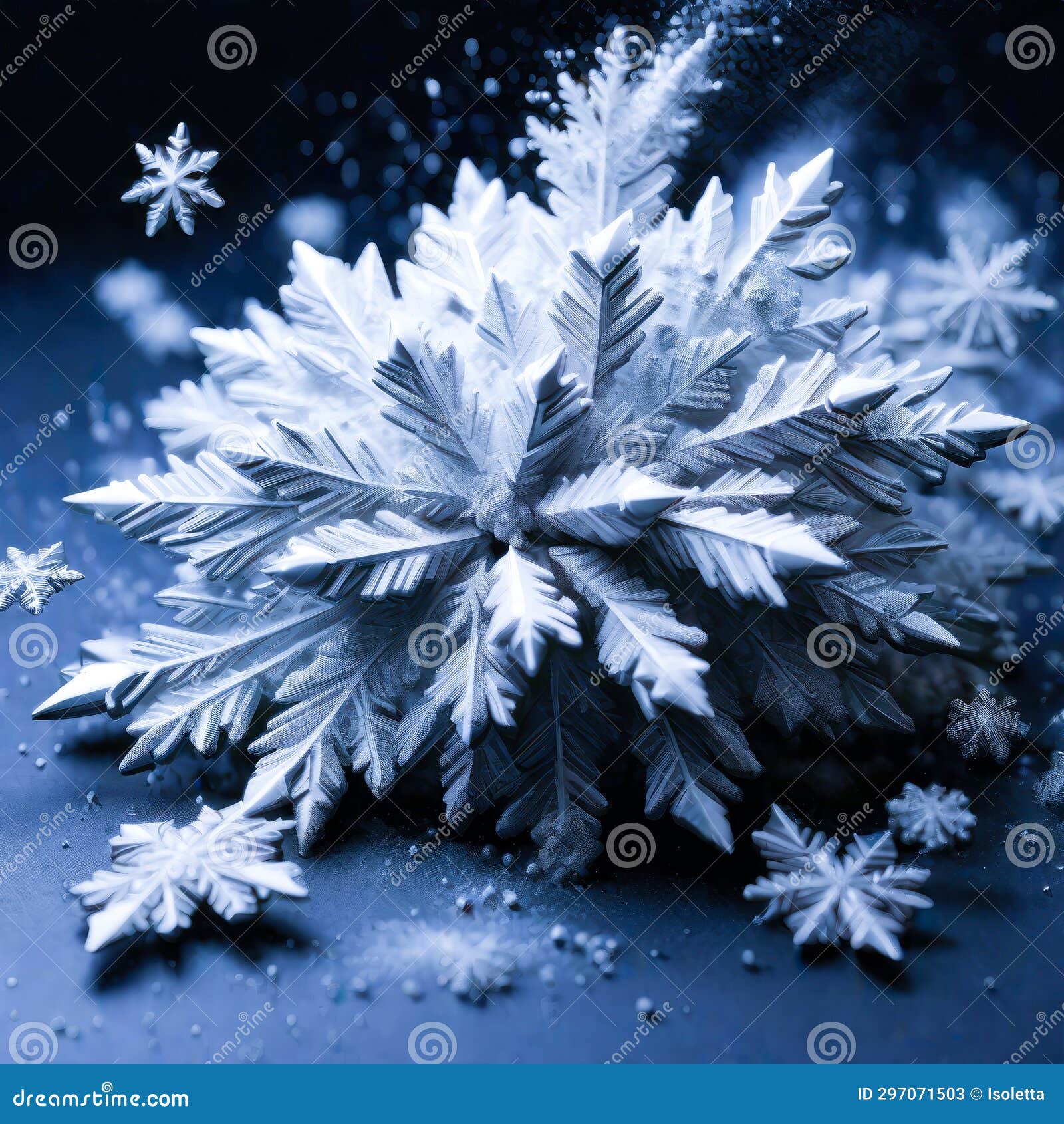 Beautiful Snowflake Macro Illustration Stock Illustration ...