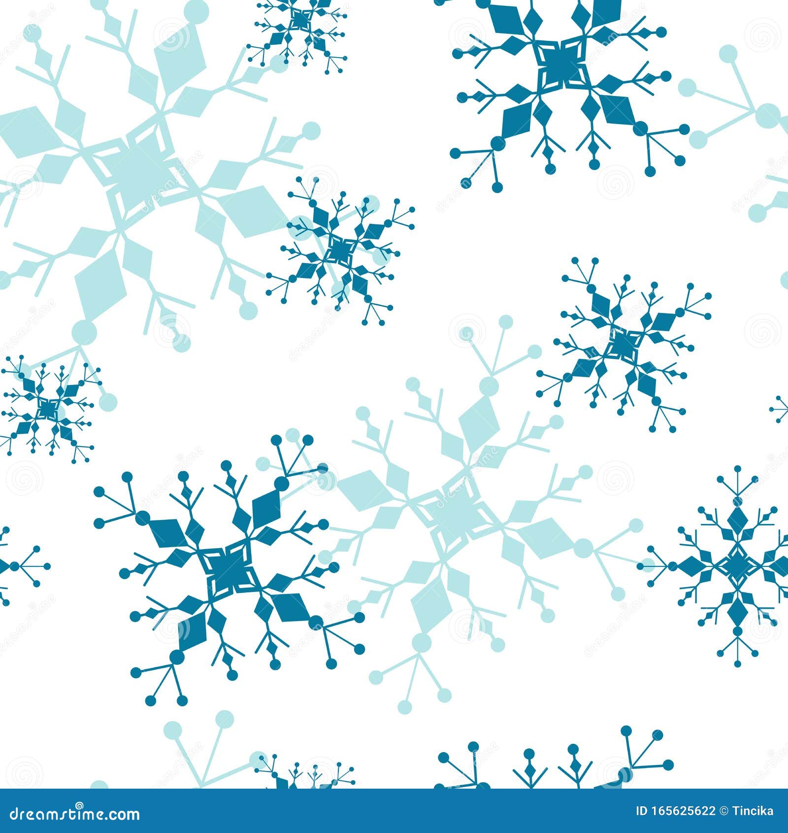 Winter Snowflake Geometric Seamless Vector Patterns. Stock Vector ...