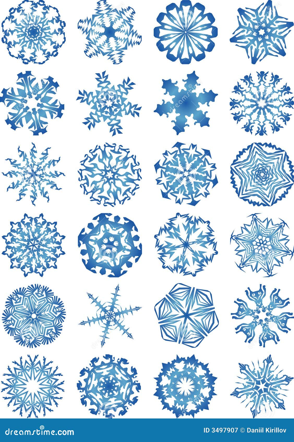 Beautiful Snowflakes Icon Set Stock Vector - Illustration of decorative ...