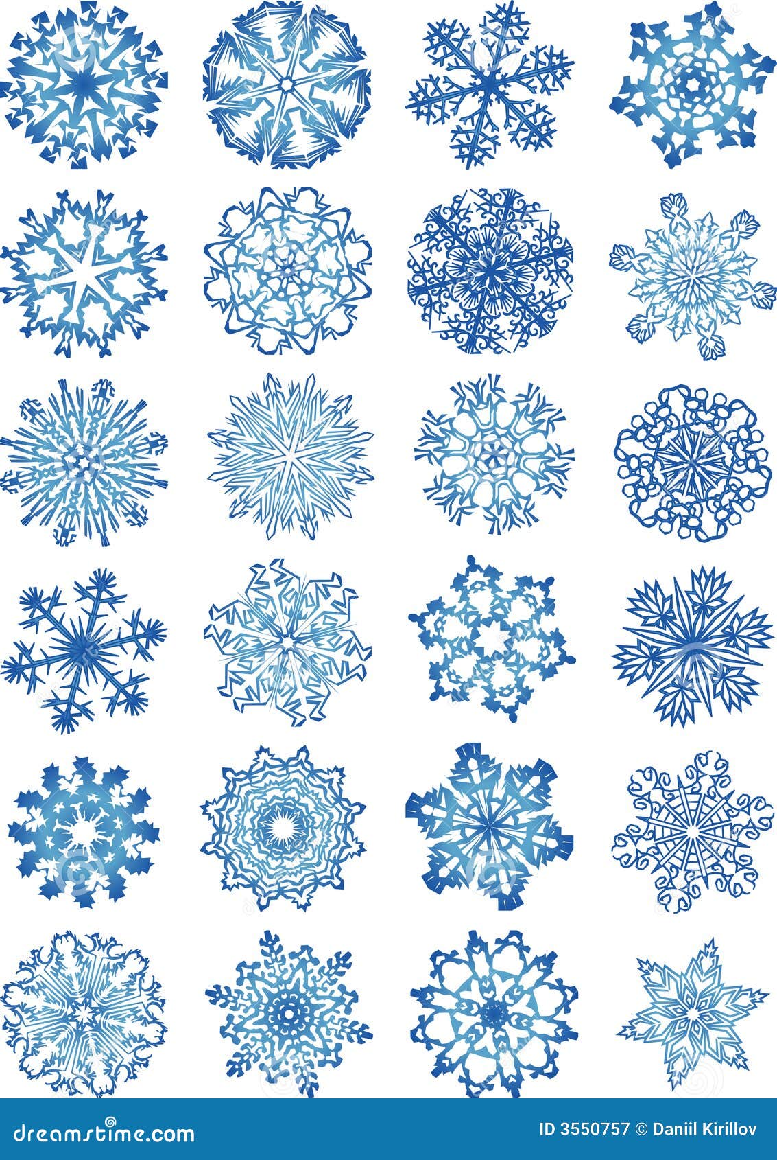 Beautiful Snowflakes Icons Set Stock Vector - Illustration of blue ...