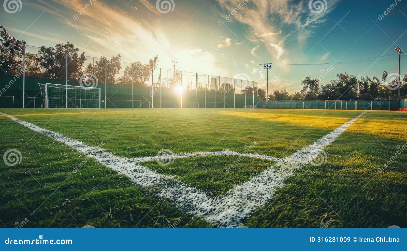 Beautiful Soccer Field in the Day Stock Illustration - Illustration of ...