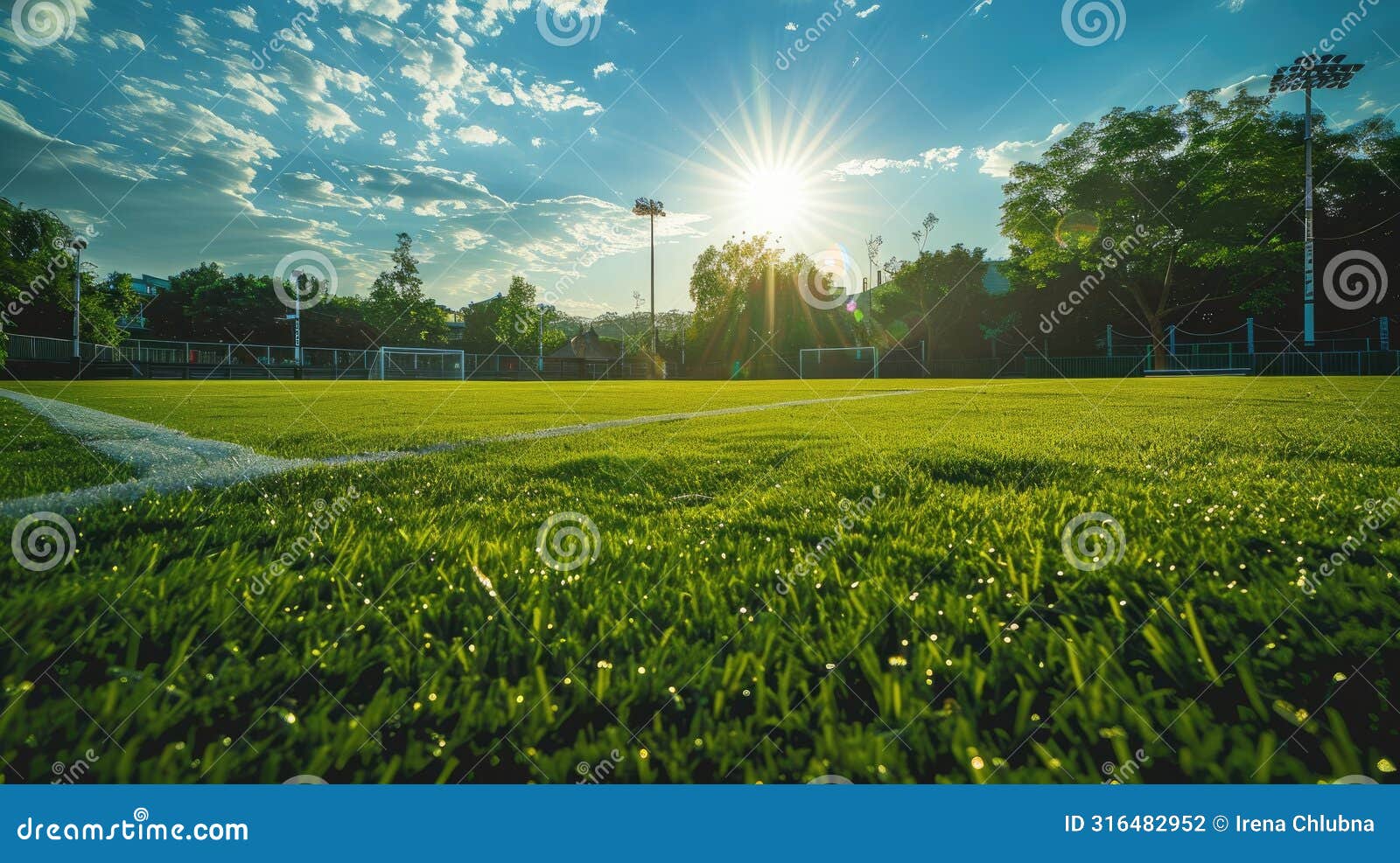 Beautiful Soccer Field in the Day Stock Illustration - Illustration of ...